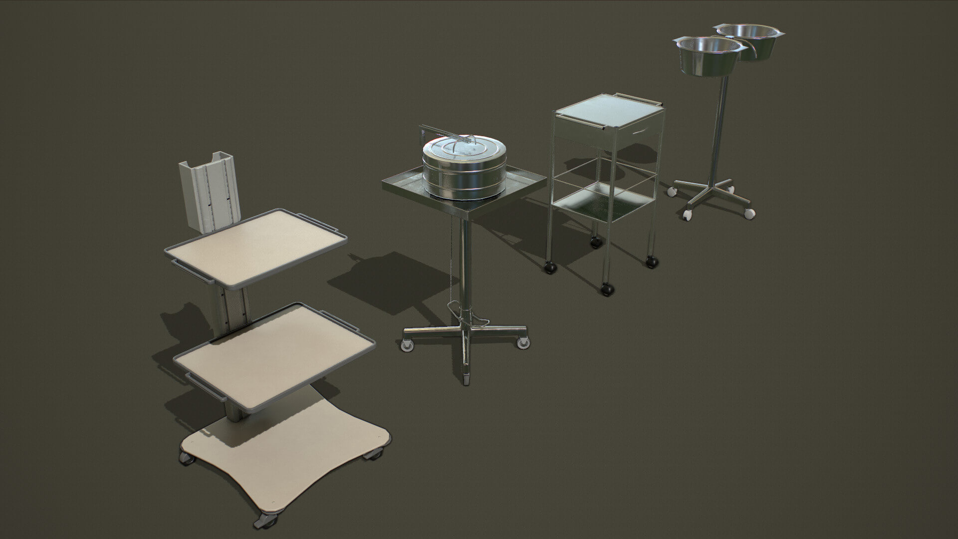 Medical Coasters Tables PBR - 3D Model by Evrika