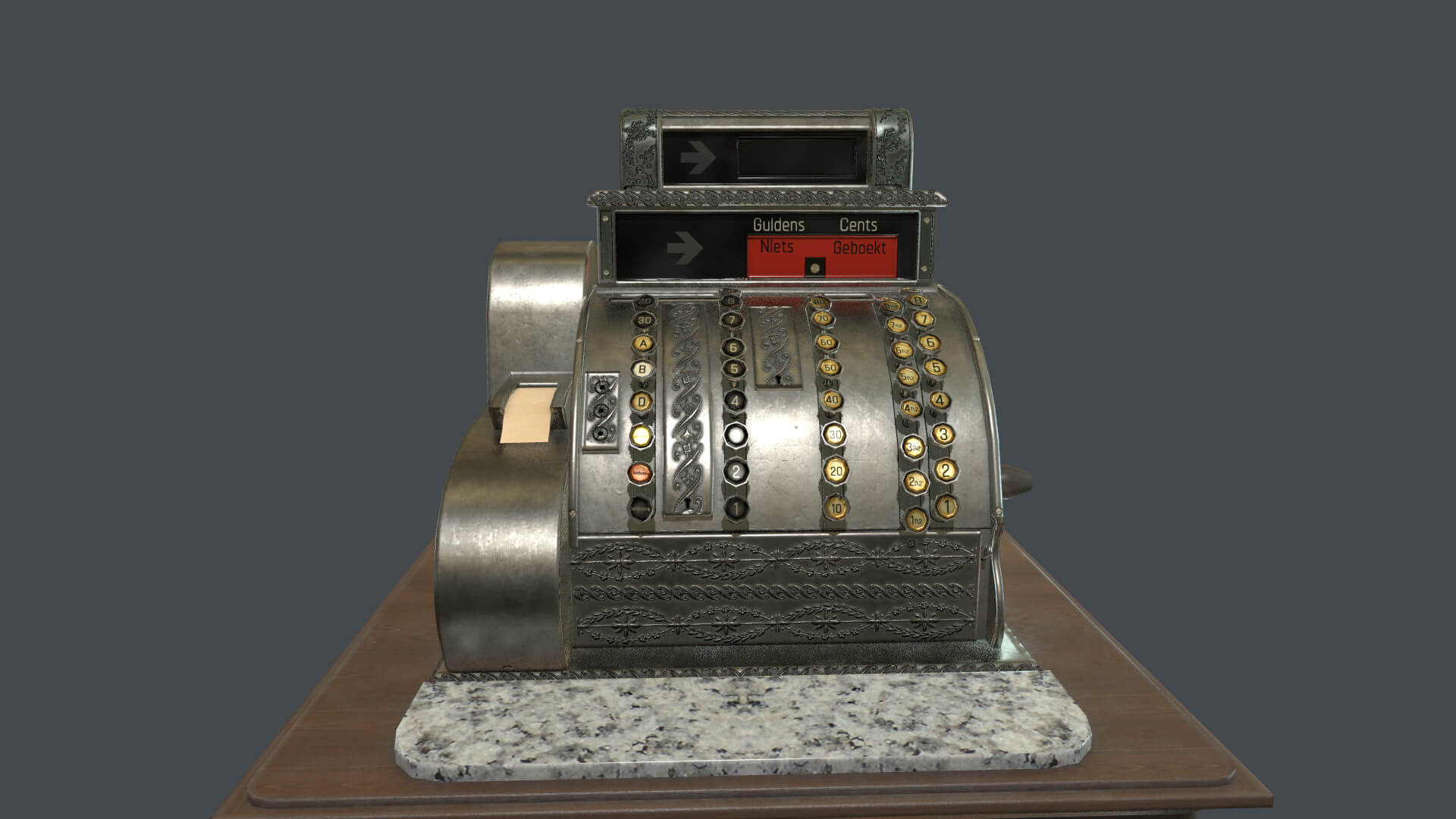 Old Cash Register PBR - 3D Model by Evrika