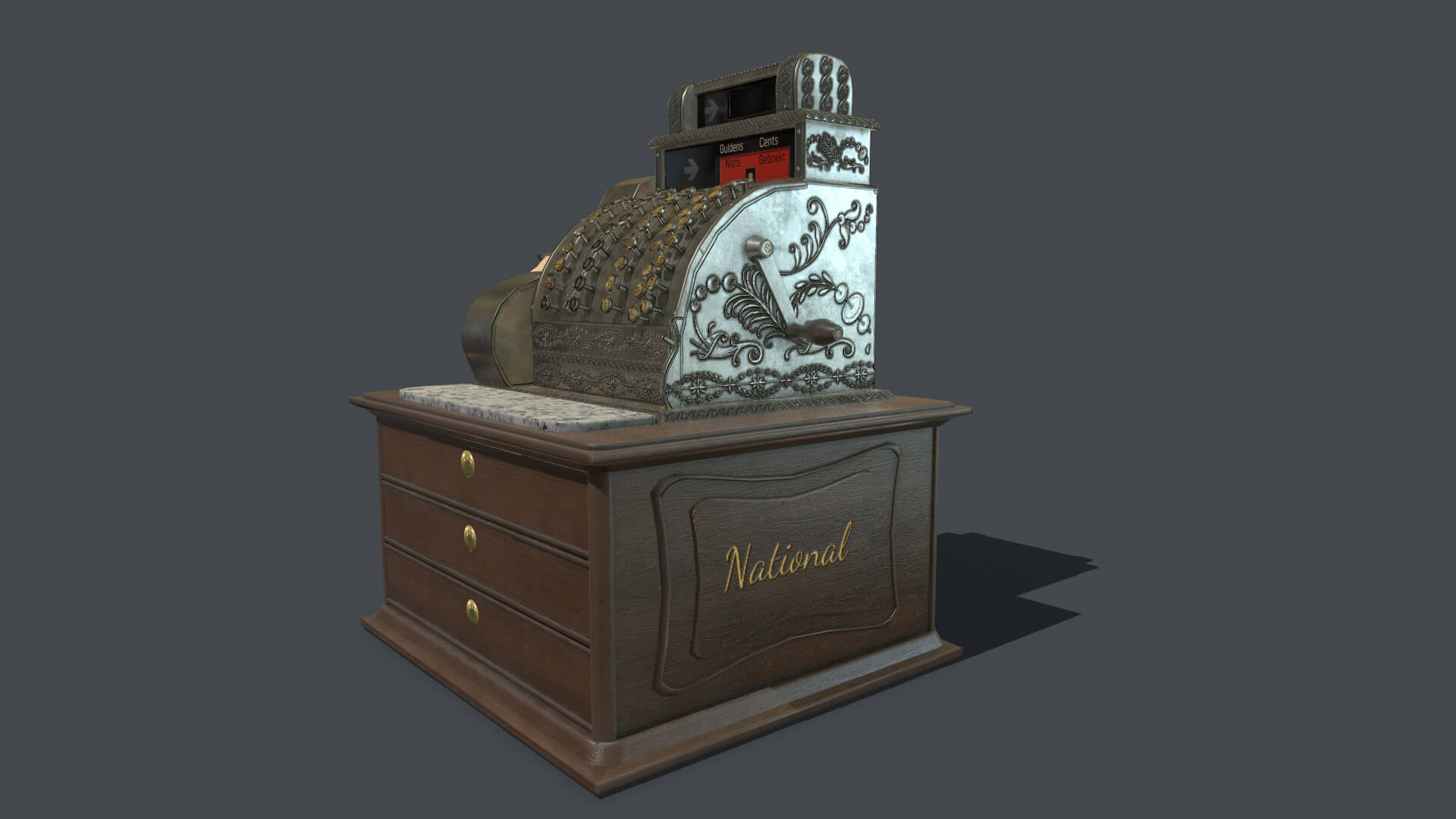 Old Cash Register PBR - 3D Model by Evrika