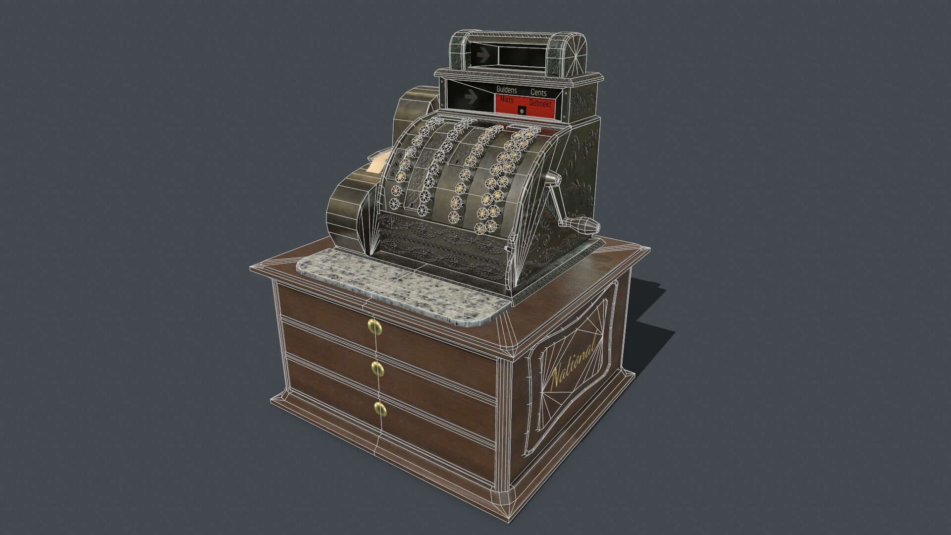 Old Cash Register PBR - 3D Model by Evrika