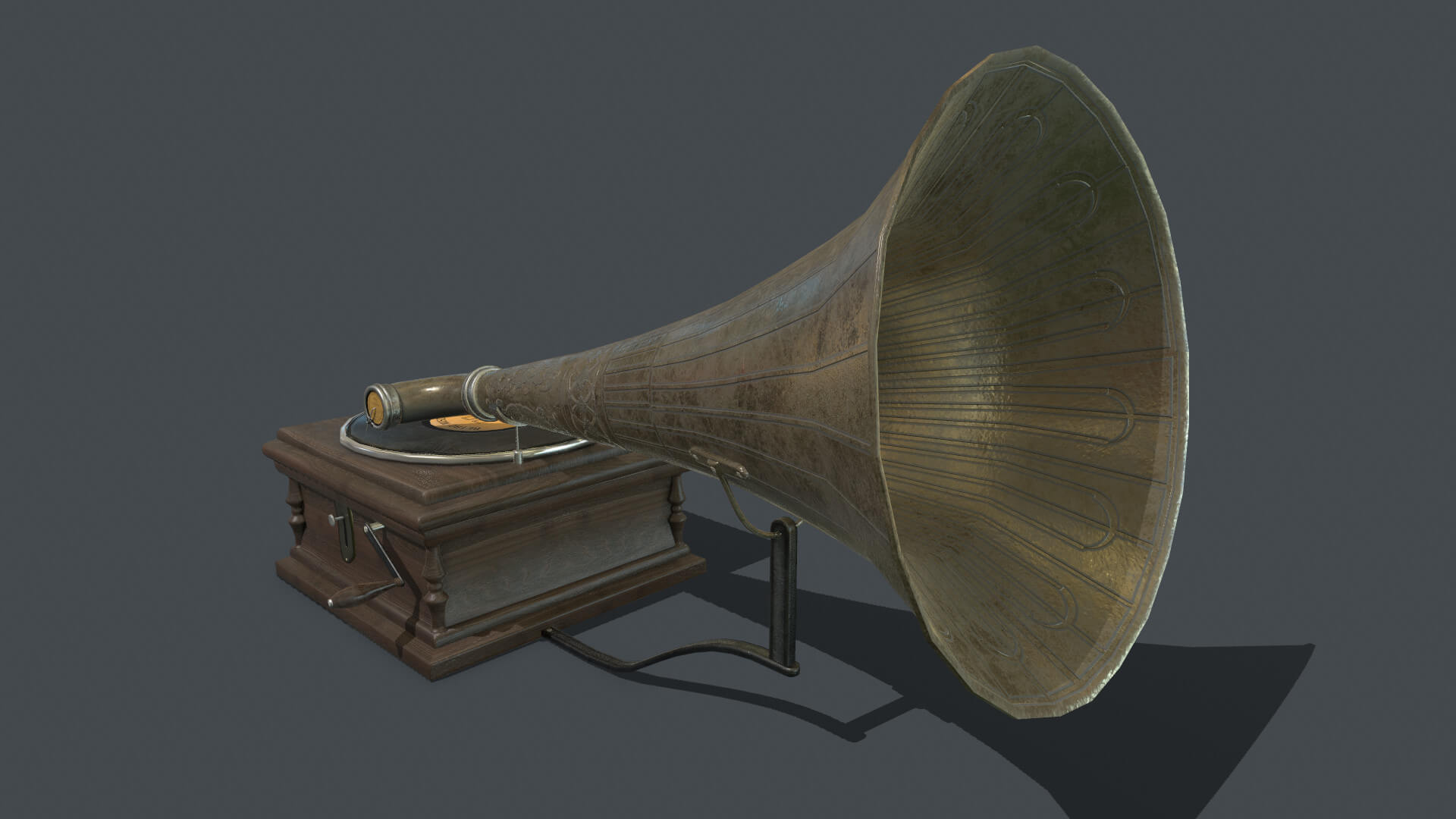 Old Gramophone PBR - 3D Model by Evrika
