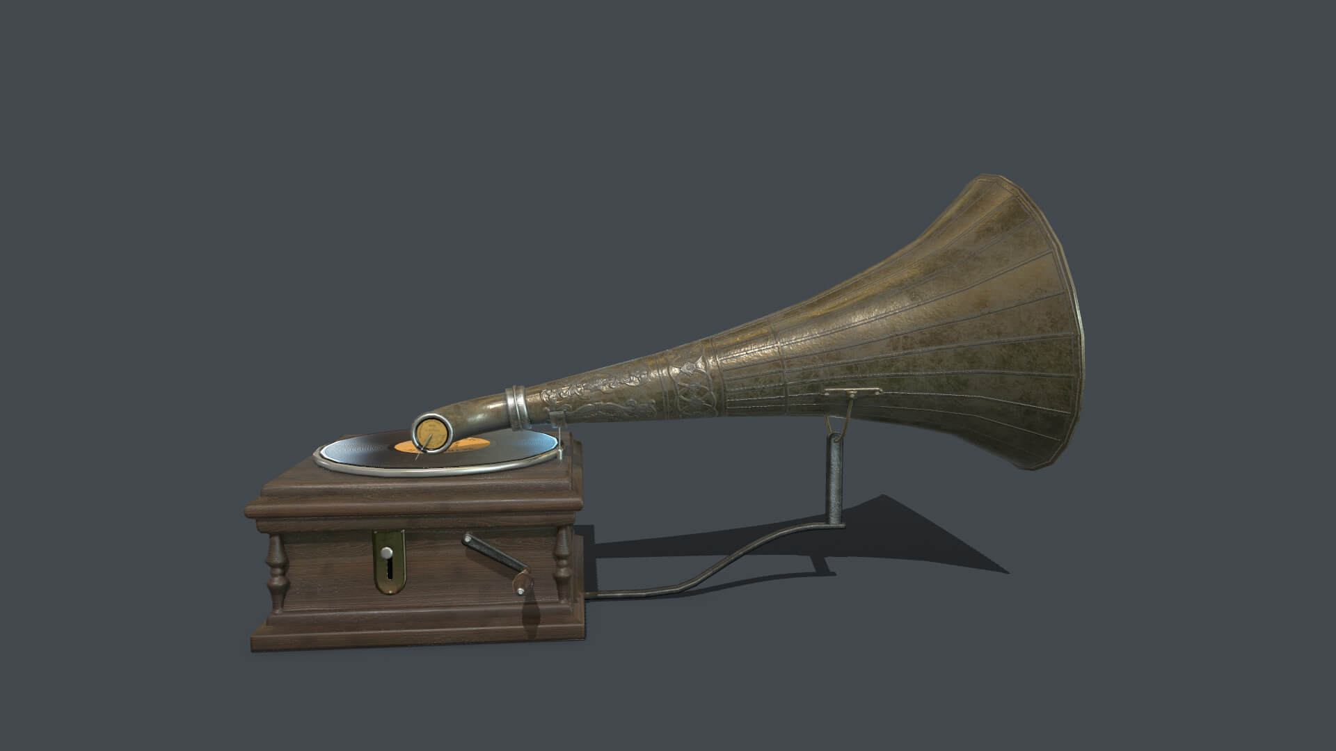 Old Gramophone PBR - 3D Model by Evrika