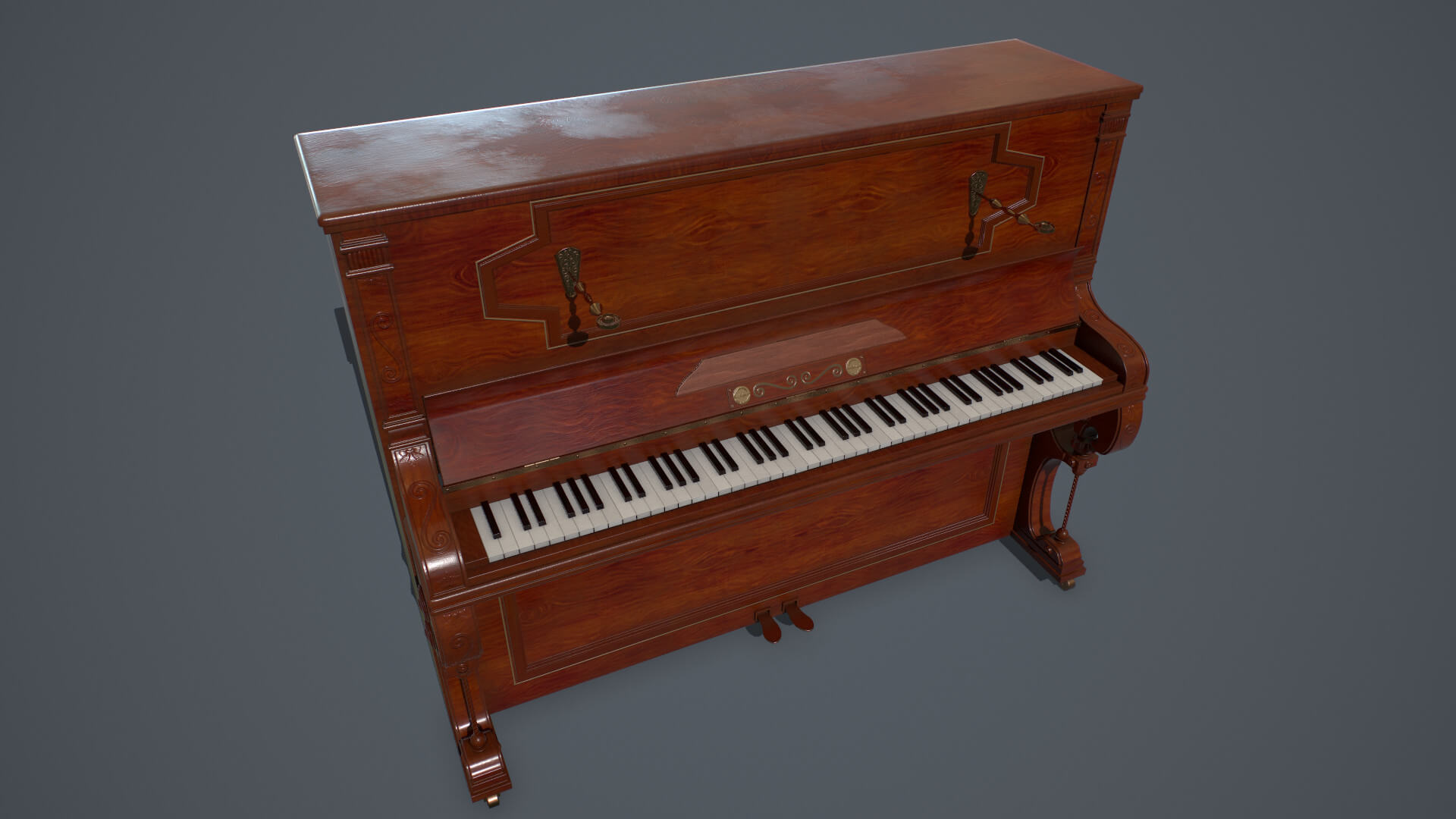 Old Piano PBR - 3D Model by Evrika