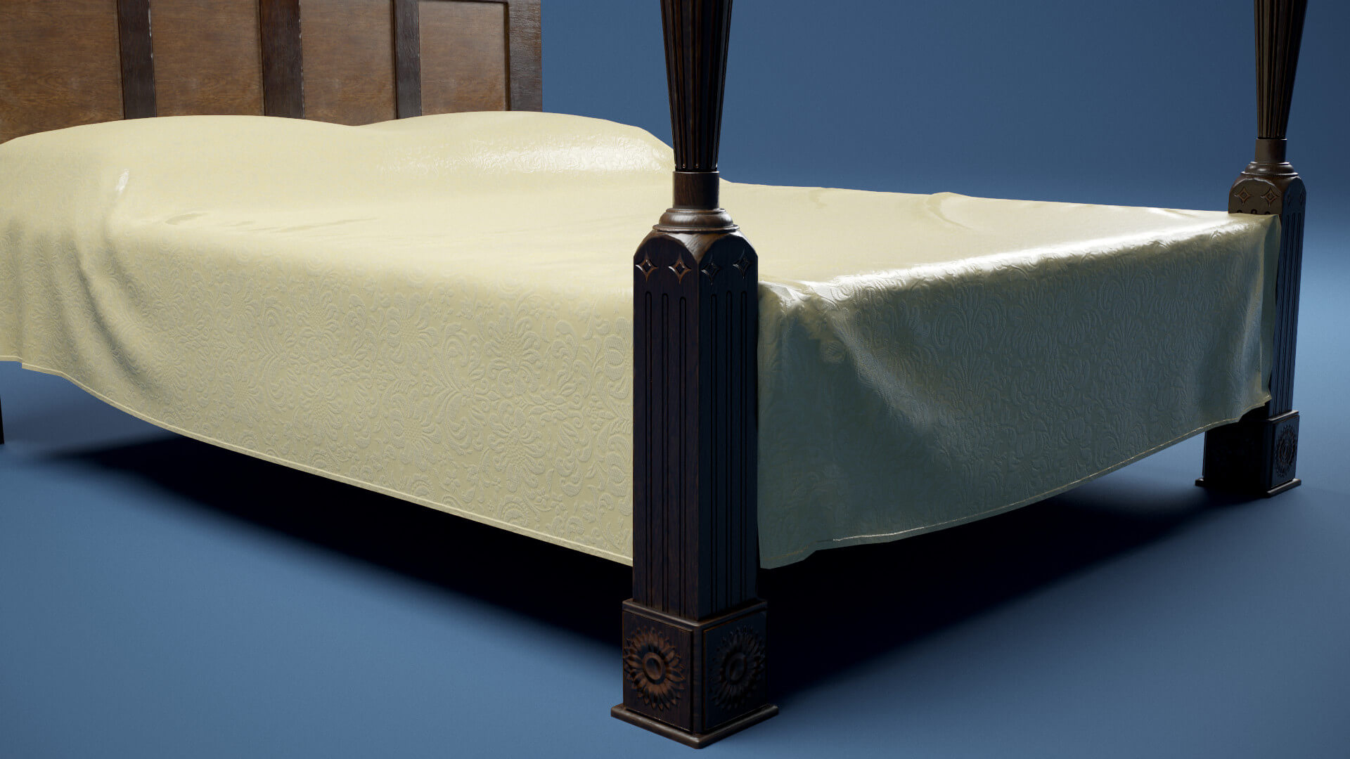 Old Renaissance Bed - 3D Model by Evrika