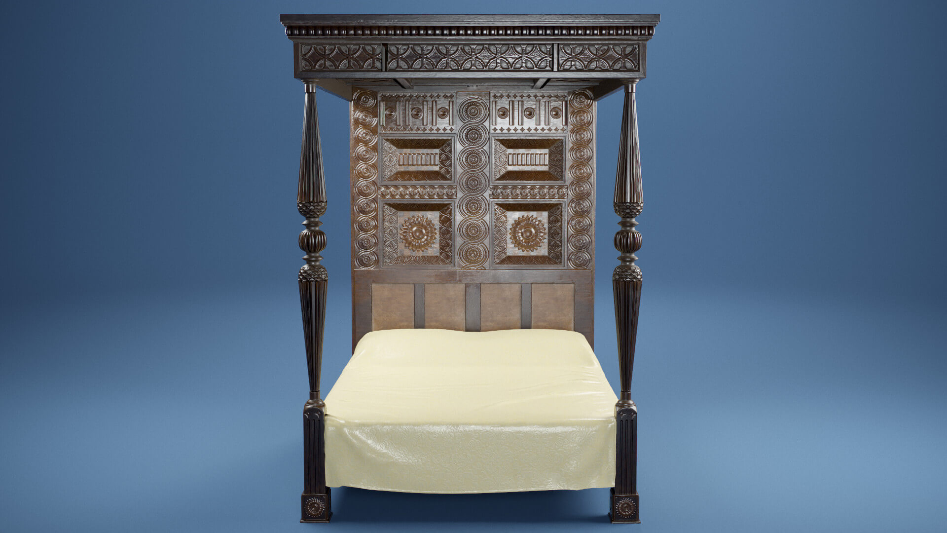Old Renaissance Bed - 3D Model by Evrika