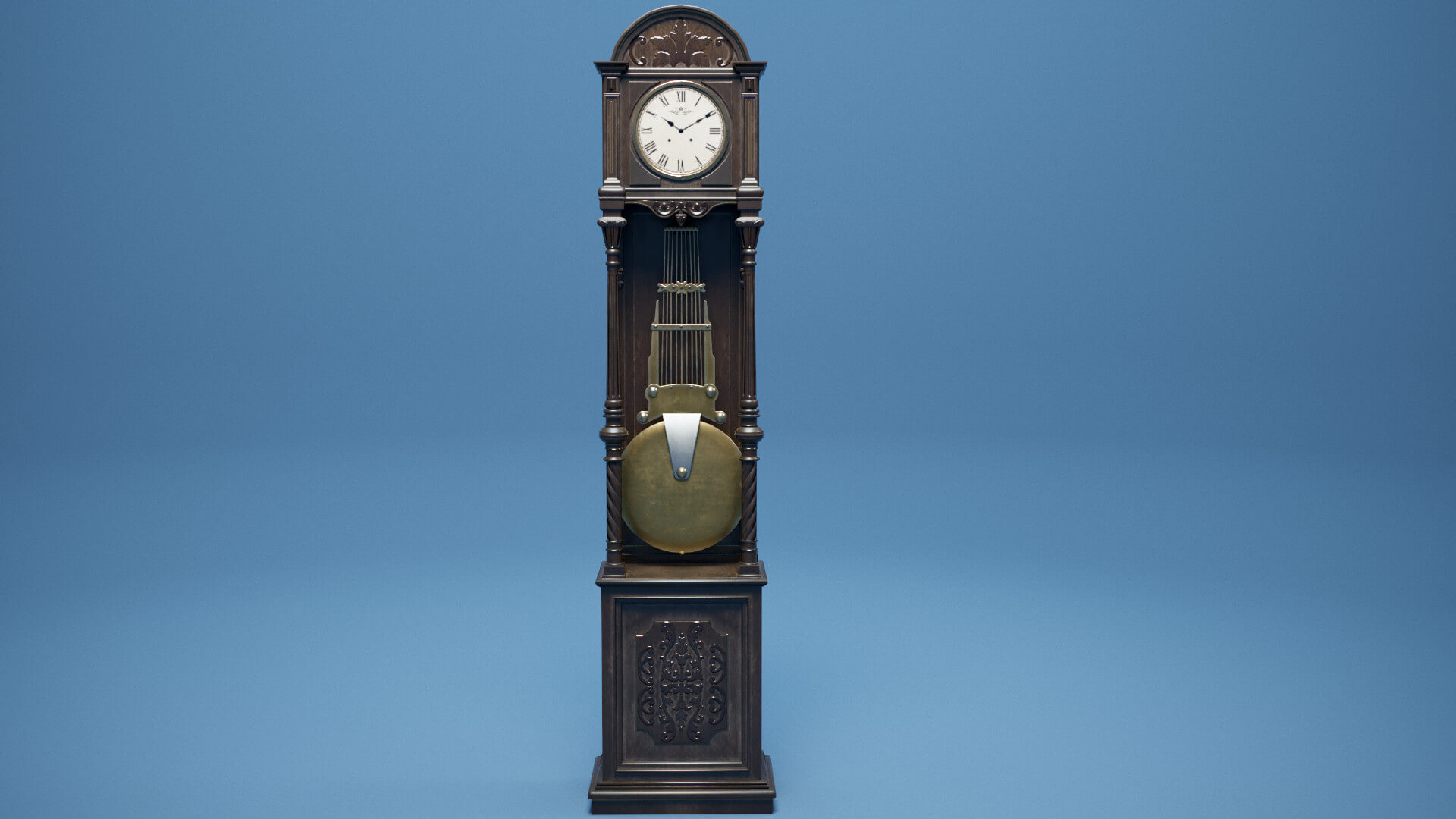 Renaissance Grandfather Clock PBR - 3D Model by Evrika