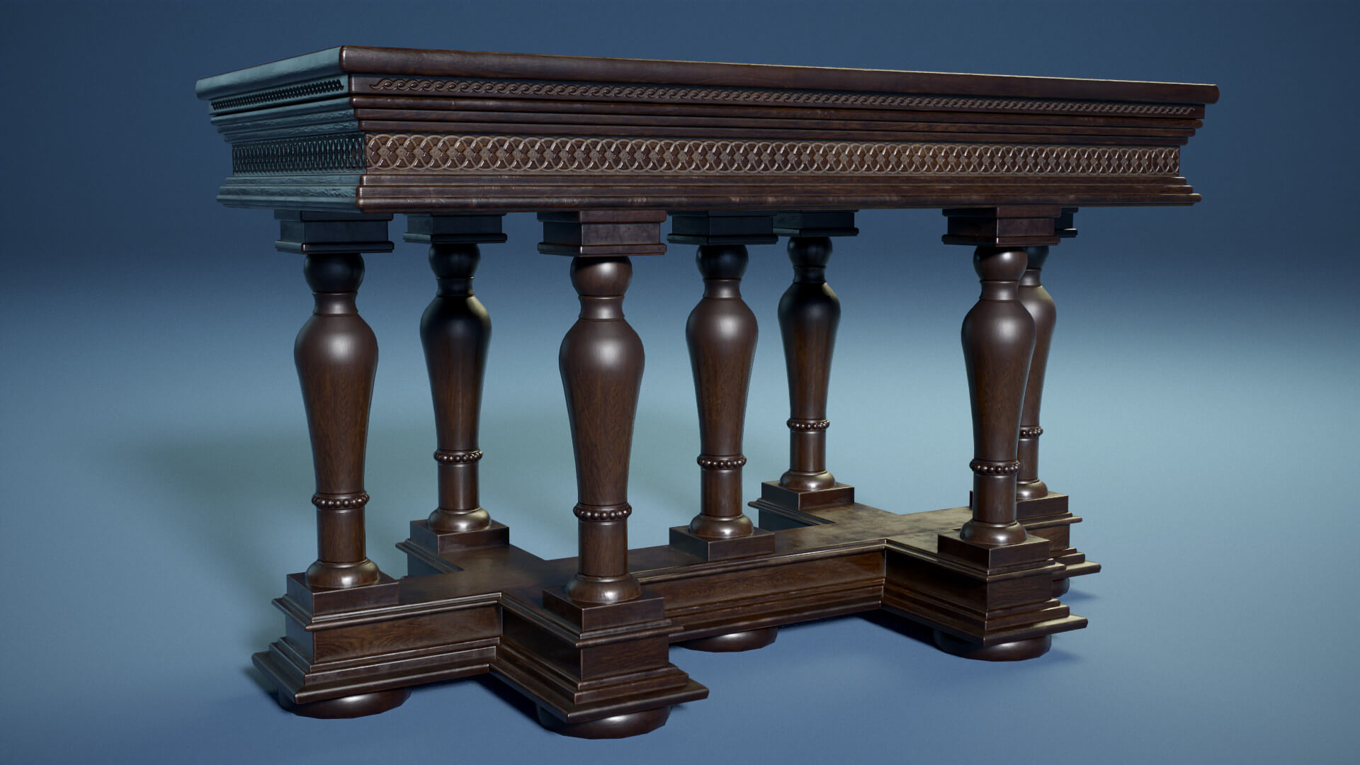 Renaissance Writing Desk PBR - 3D Model by Evrika