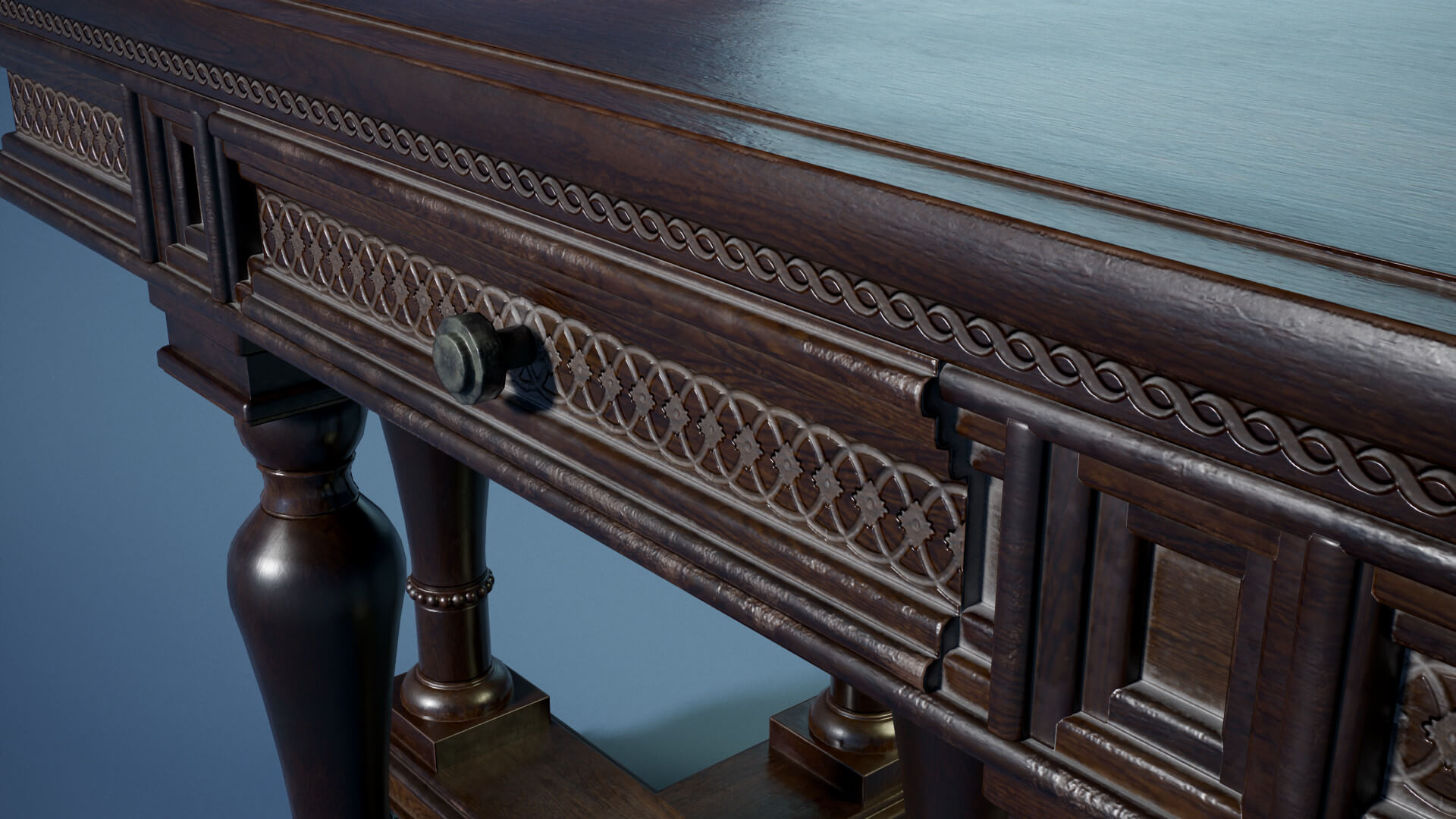 Renaissance Writing Desk PBR - 3D Model by Evrika