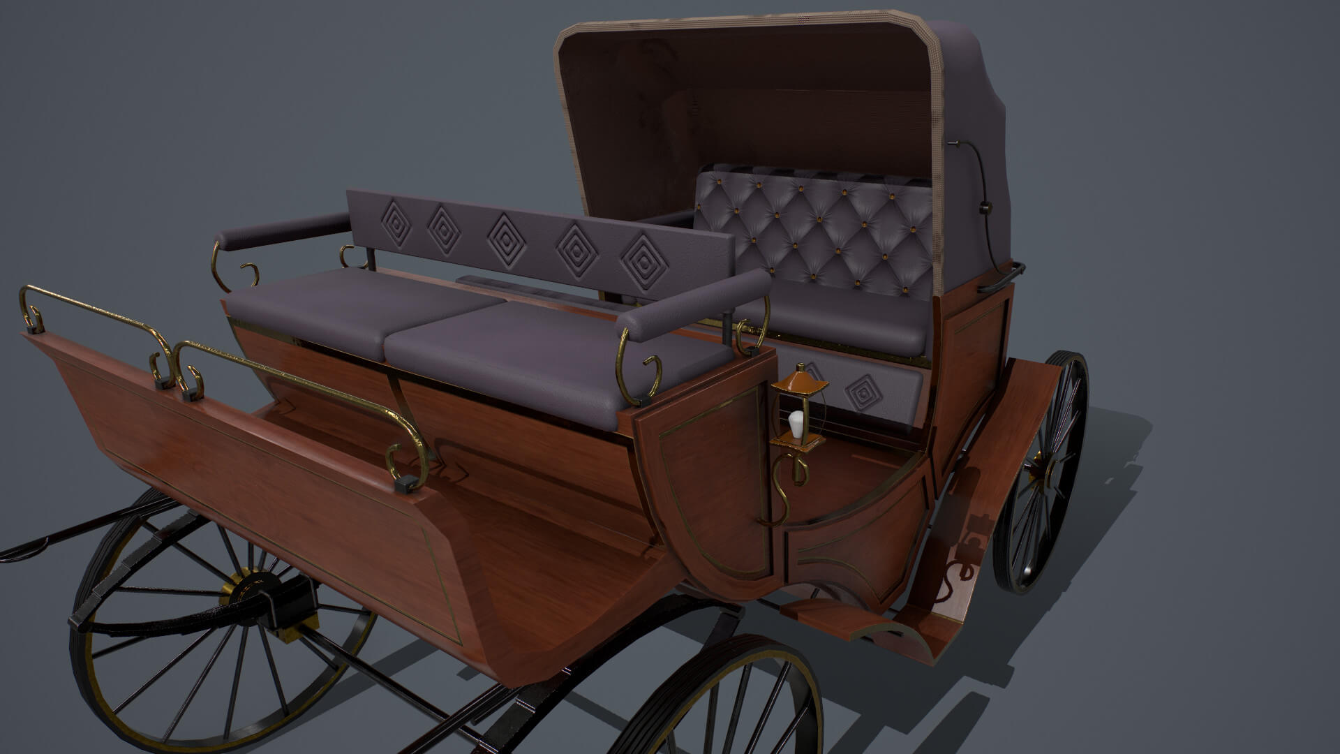 Retro Carriage PBR - 3D Model by Evrika