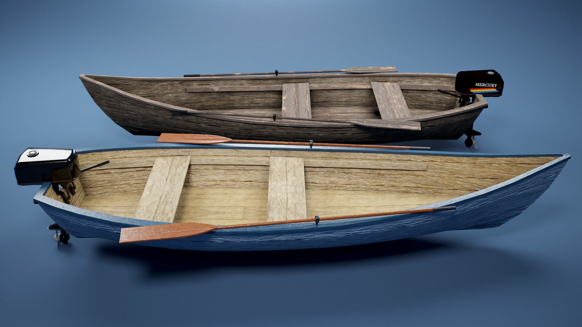 Wooden Boat New and Old PBR - 3D Model by Evrika