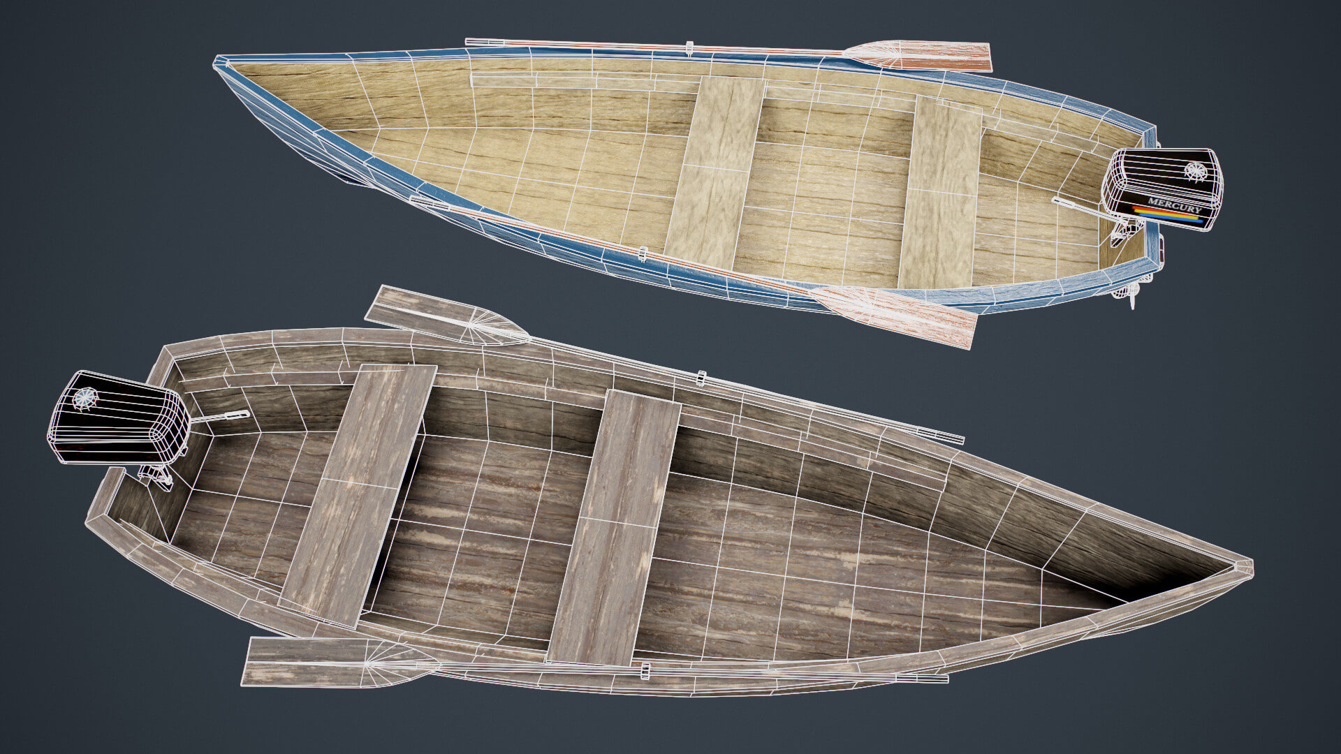 Wooden Boat New and Old PBR - 3D Model by Evrika