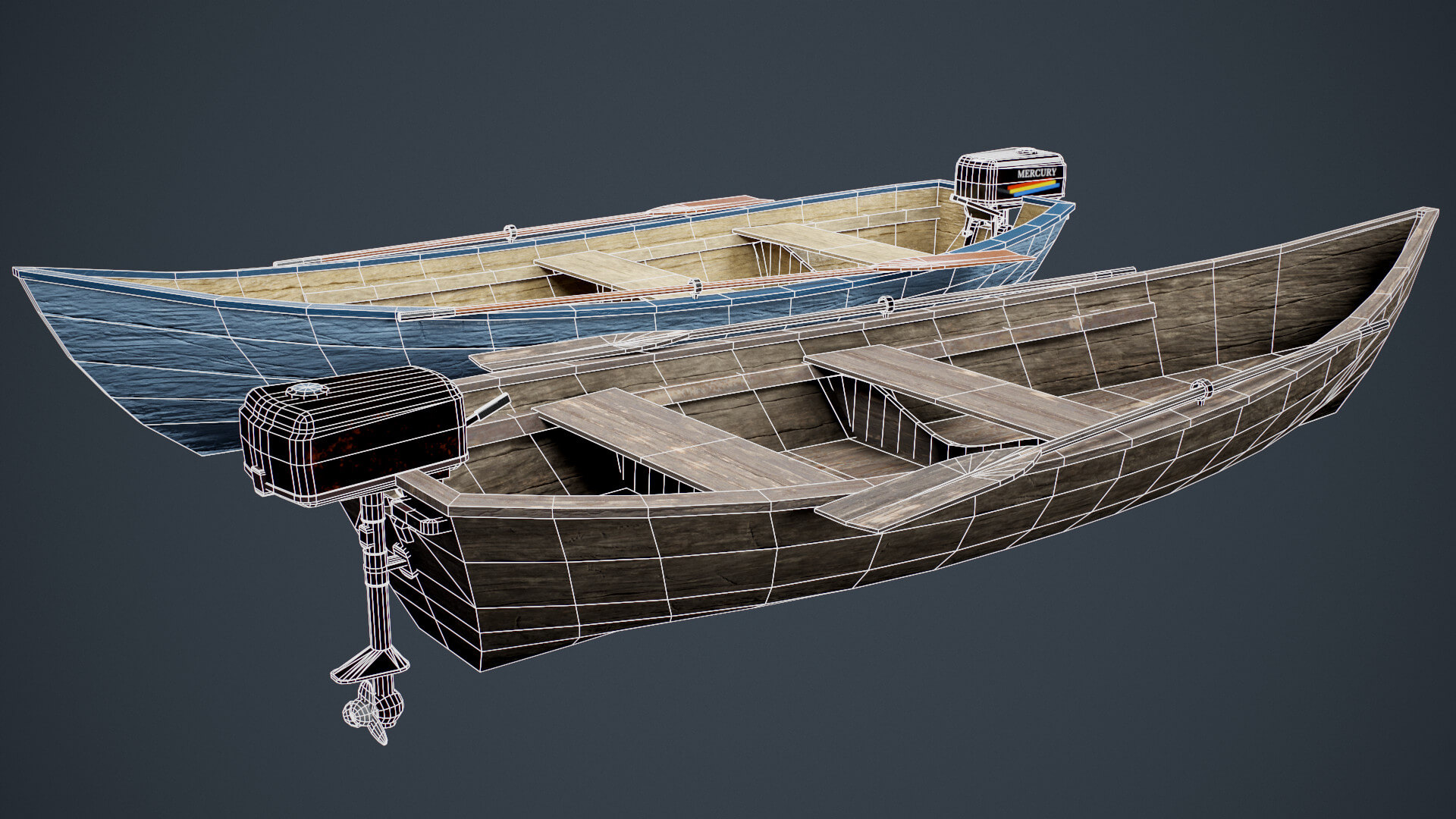 Wooden Boat New and Old PBR - 3D Model by Evrika