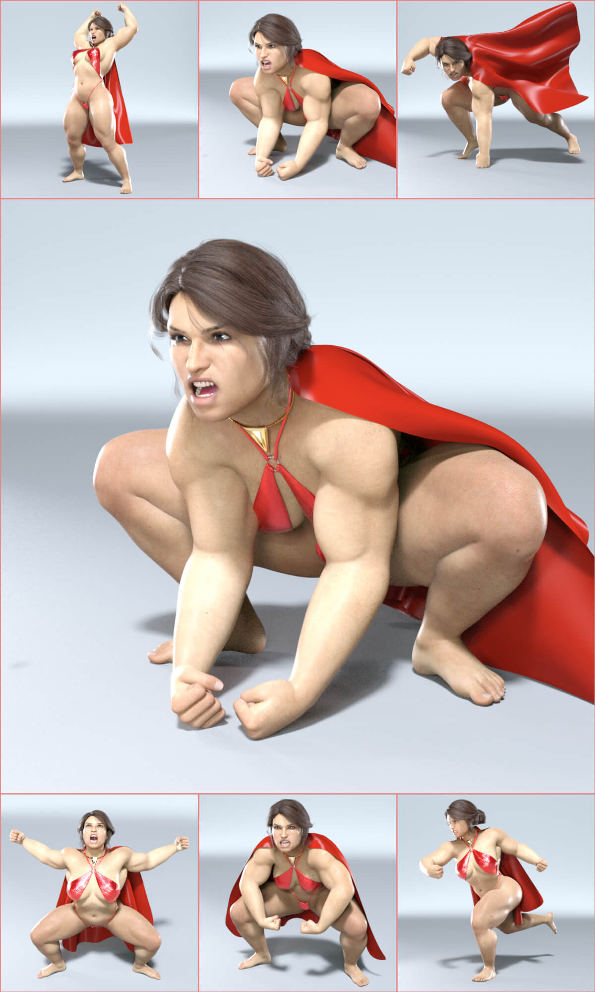 Four-Color Poses - The Brute G8 Free Daz Content by Excessive