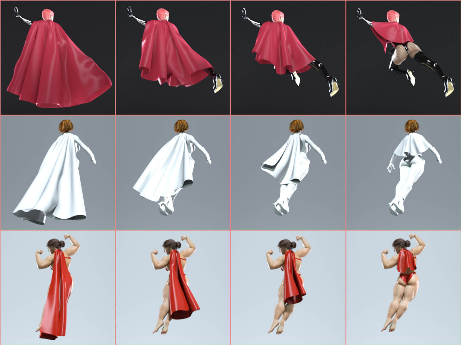 Capes and Cloaks dForce G8F available FREE 3D Render by Excessive