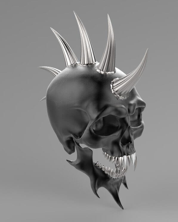 Punk Skull - 3D Model by Explorer