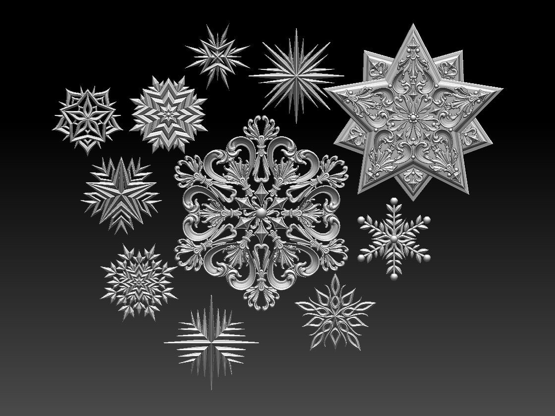 Stars and Snowflakes - 3D Model by Explorer