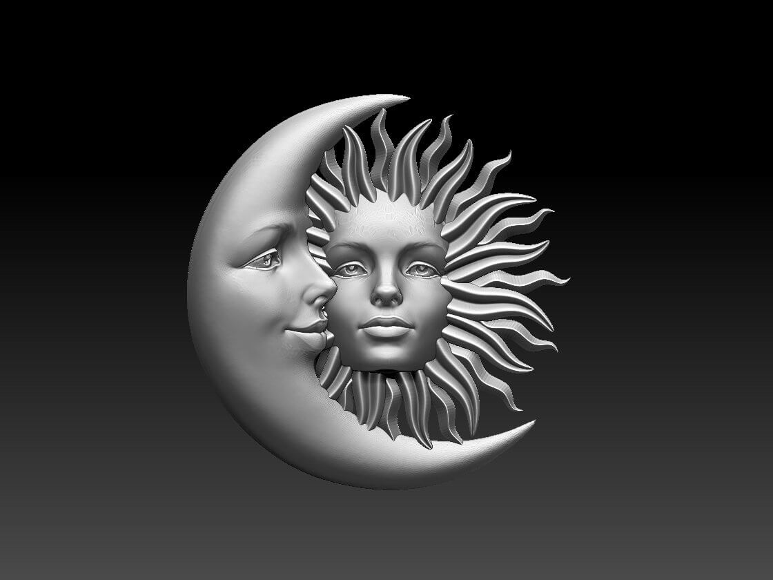 Sun and Moon - 3D Model by Explorer