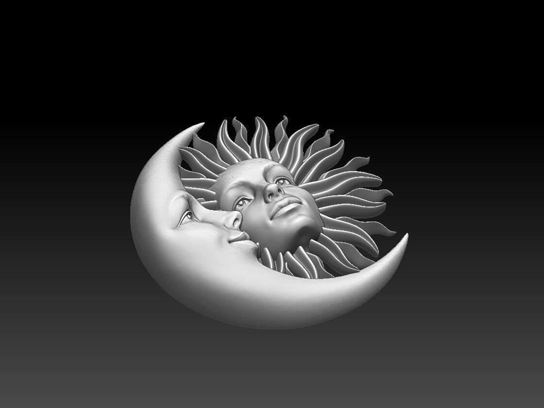 Sun and Moon - 3D Model by Explorer