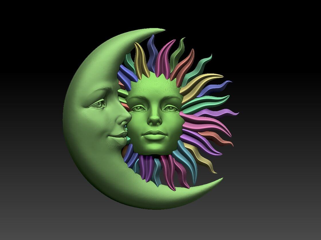 Sun and Moon - 3D Model by Explorer
