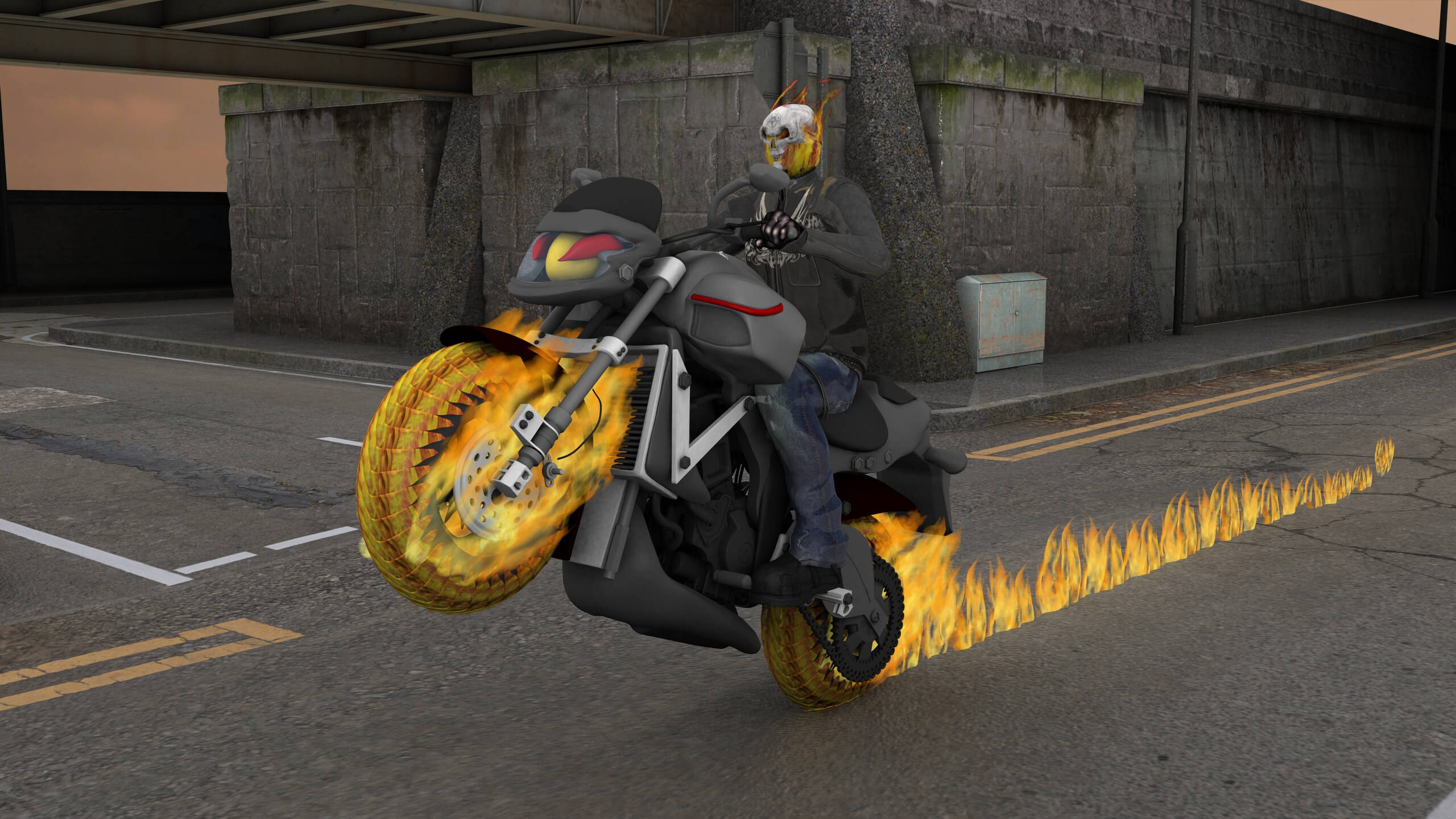 The Ghost Rider 3D Render, Digital Art by Ext3nd Studio