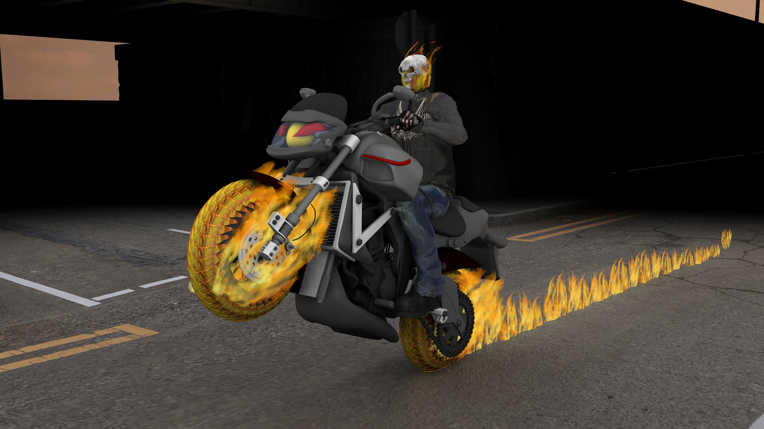 The Ghost Rider 3D Render, Digital Art by Ext3nd Studio