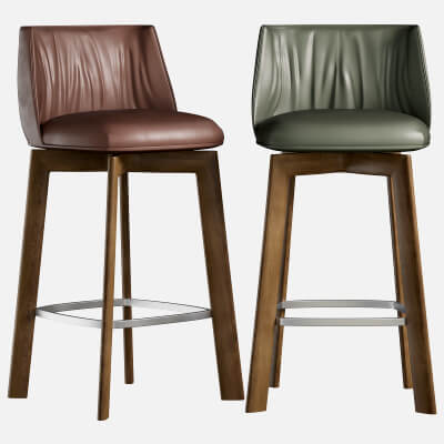 Bar Stool Archibald by Poltrona Frau - 3D Model by EXTRUDE
