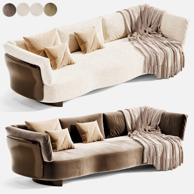 Saki Sofa by Minotti - 3D Model by EXTRUDE