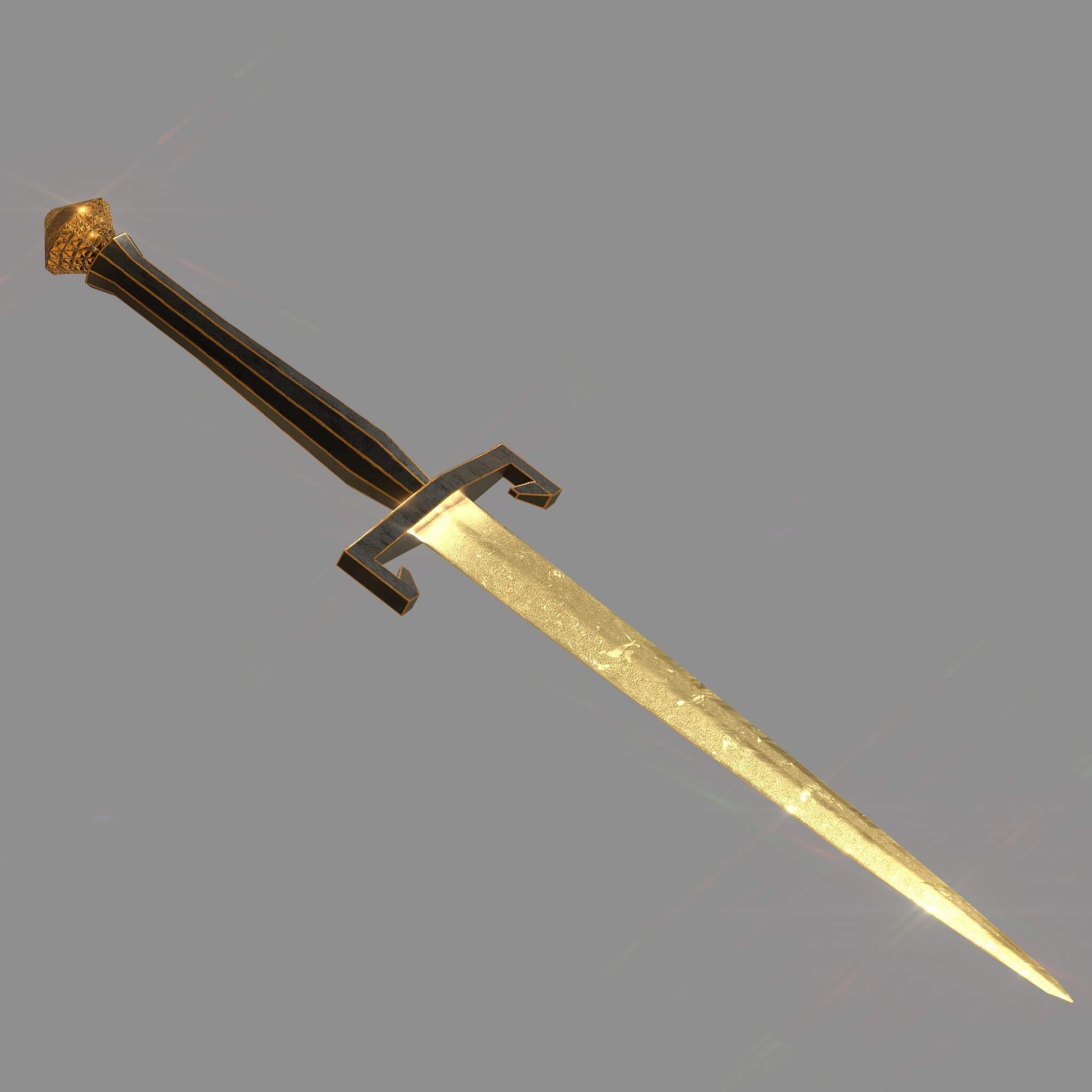 Gold Dagger - 3D Model by Fabiano_Batista