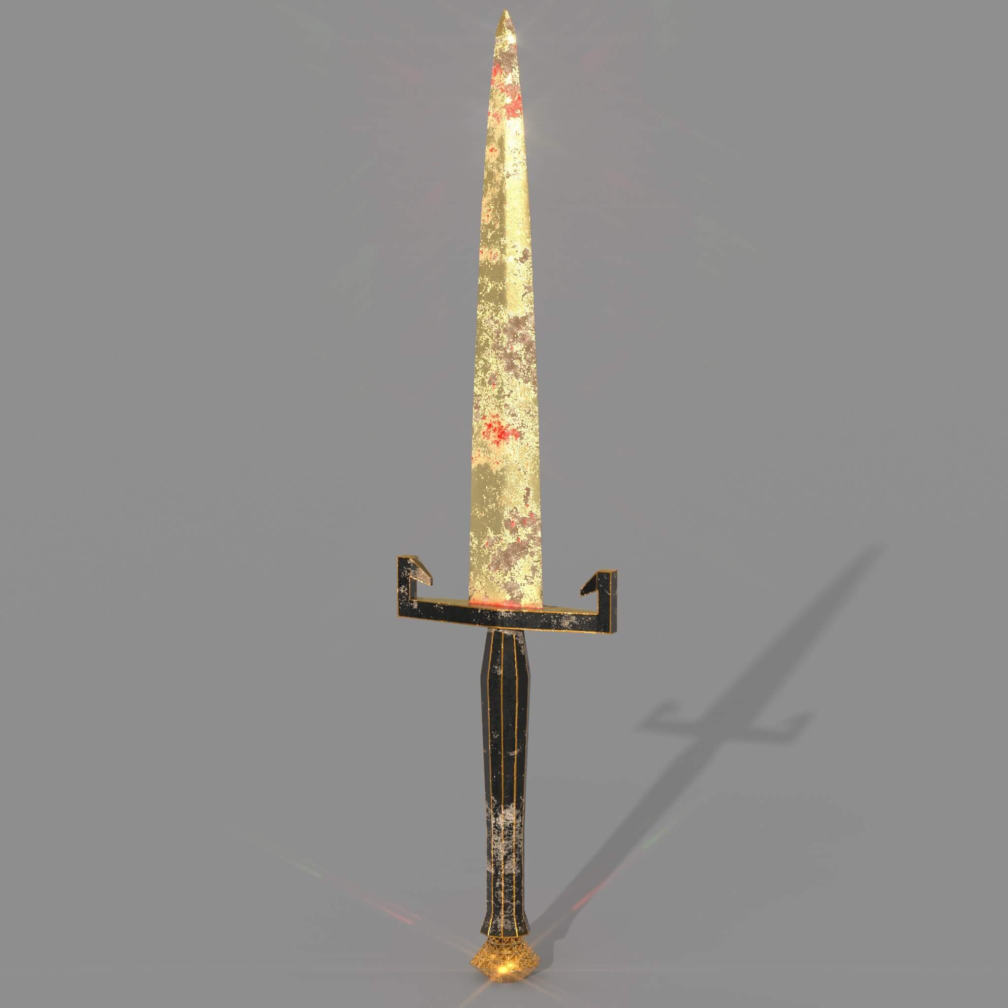 Gold Dagger - 3D Model by Fabiano_Batista
