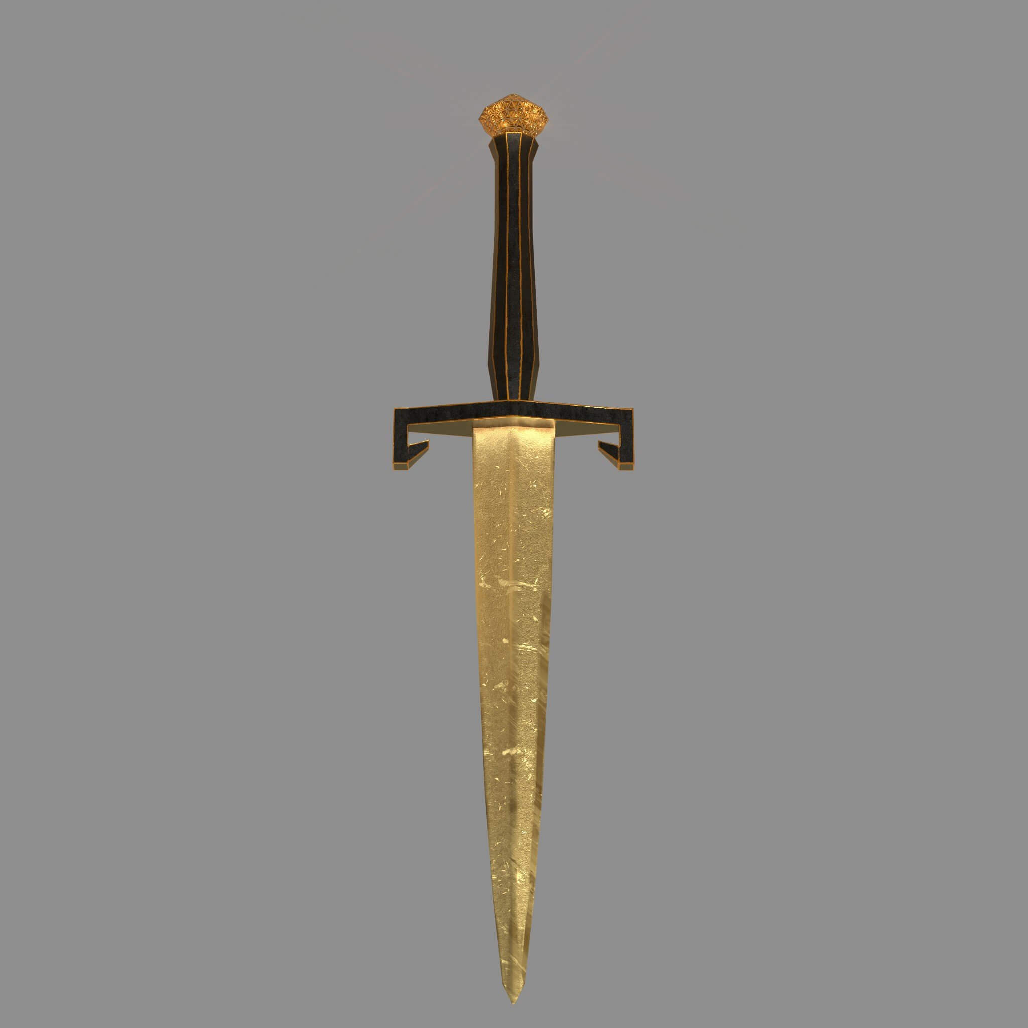 Gold Dagger - 3D Model by Fabiano_Batista