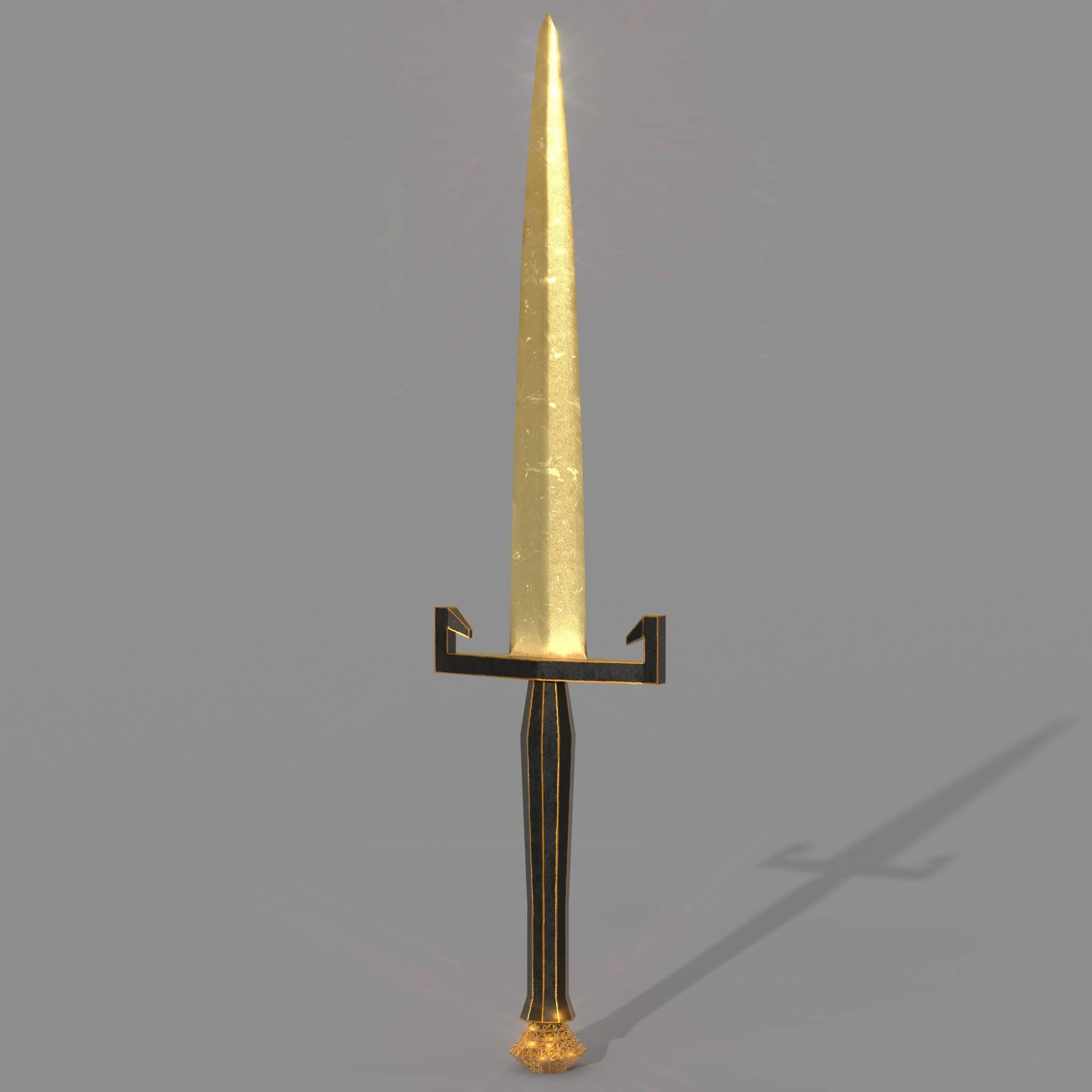 Gold Dagger - 3D Model by Fabiano_Batista