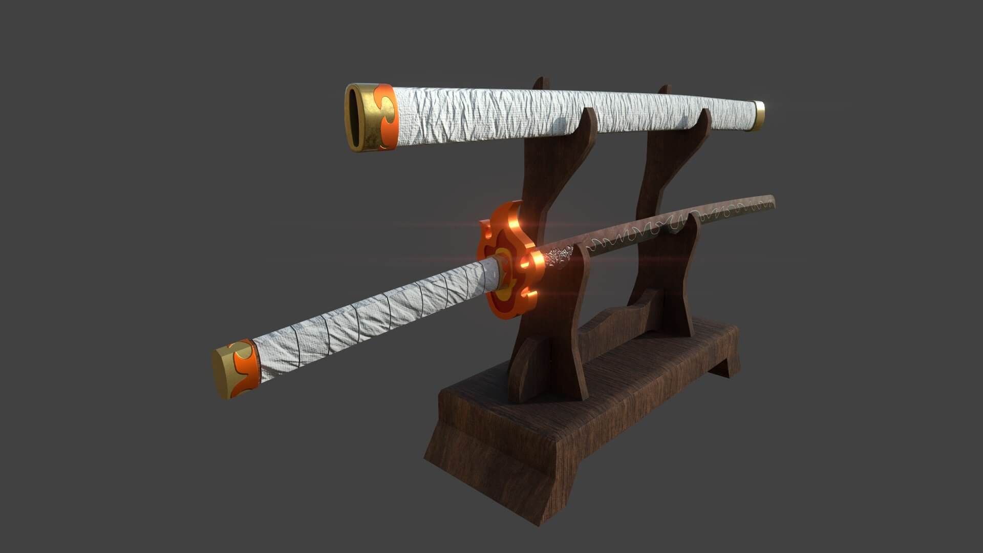 Kyojuro Rengoku Nichirin. Kimetsu No Yaiba (Demon Slayer) - 3D Model by ...