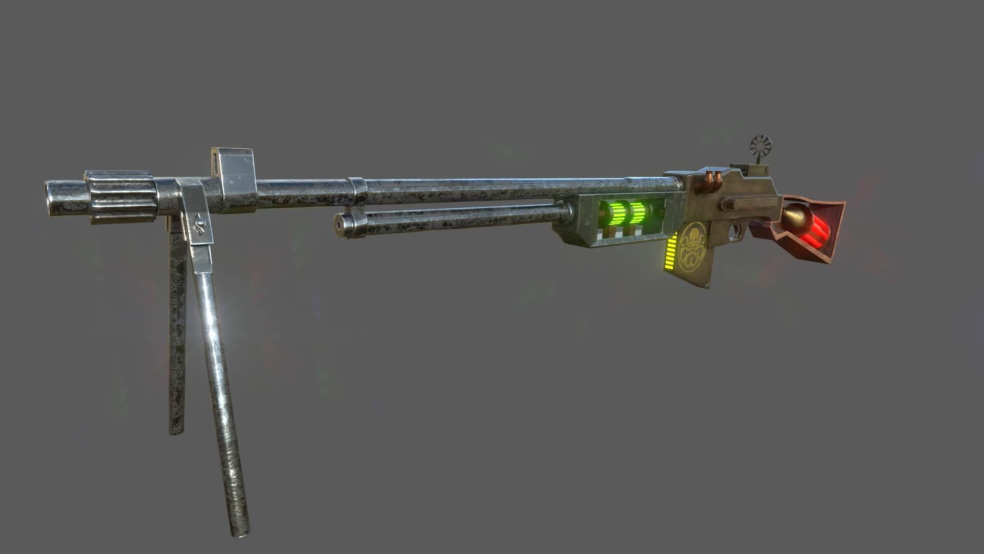 Steampunk Browning Automatic Rifle M1918 - 3D Model by Fabiano_Batista