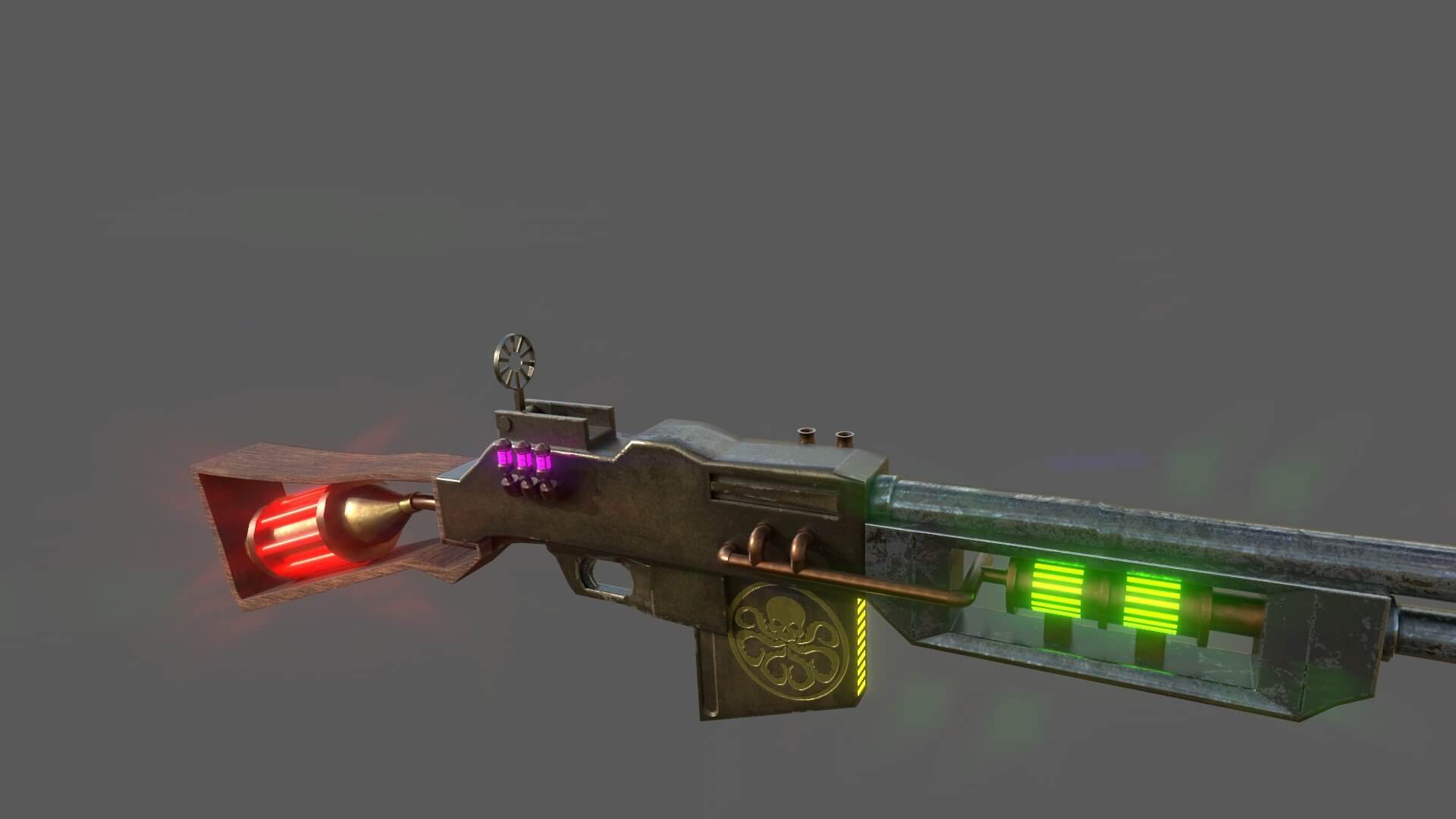 Steampunk Browning Automatic Rifle M1918 - 3D Model by Fabiano_Batista