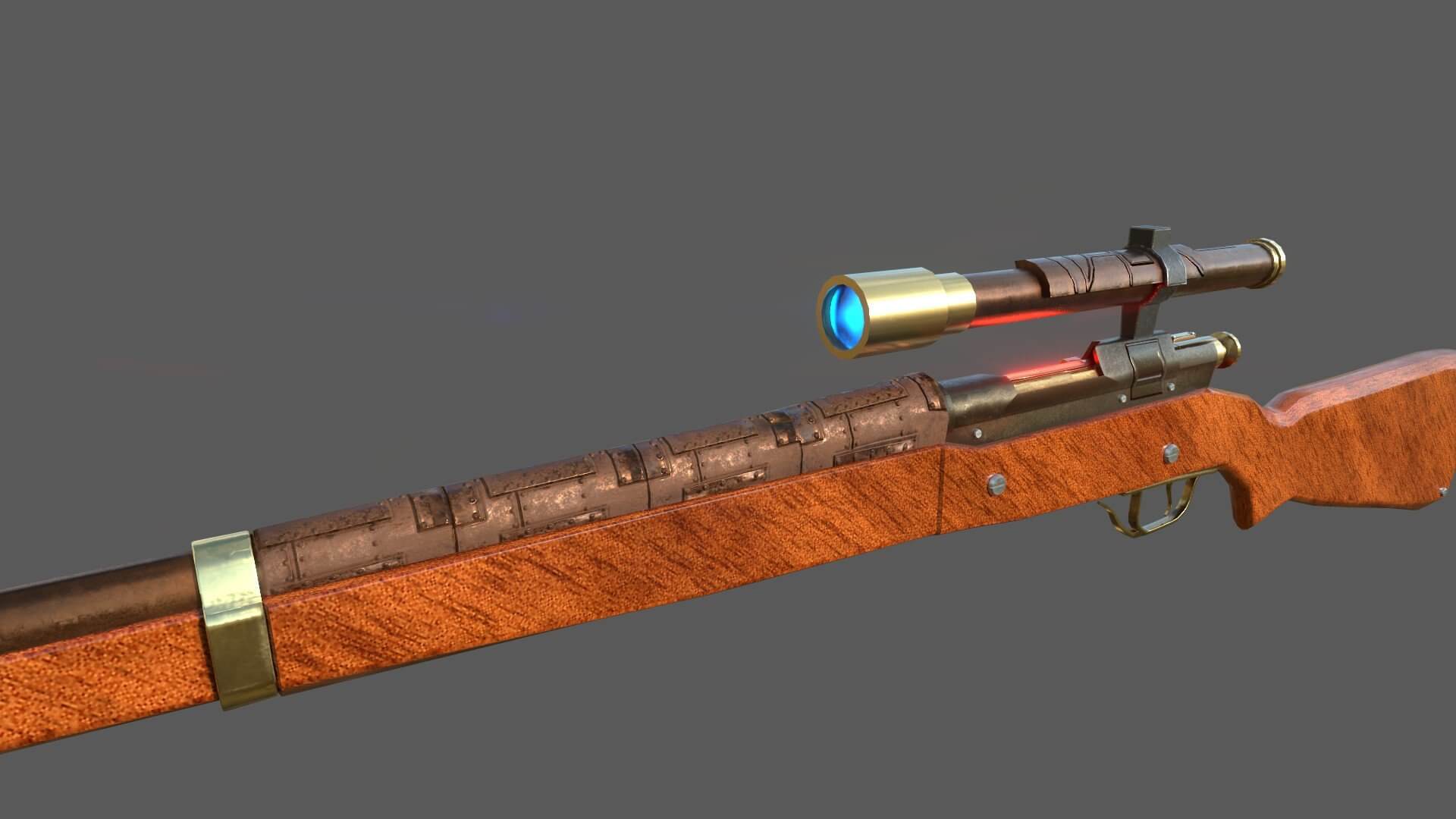 Steampunk Springfield 1903 Sniper Rifle - 3D Model by Fabiano_Batista