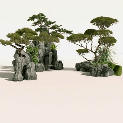 Plants Japanese Garden - 3D Model by fabioalireza