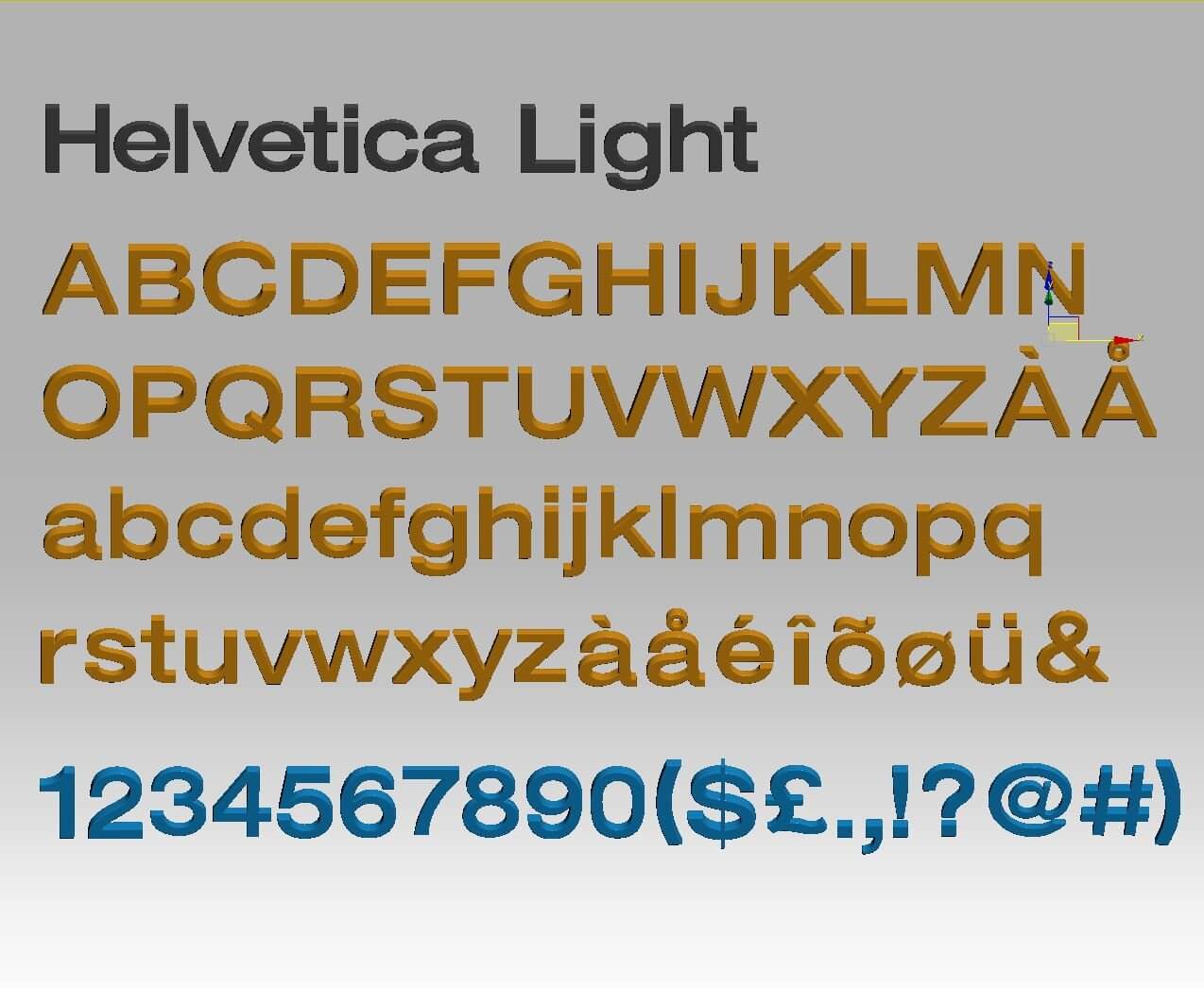 Alphabet Letters - Helvetica Light Font 3D Model by fabiobispo