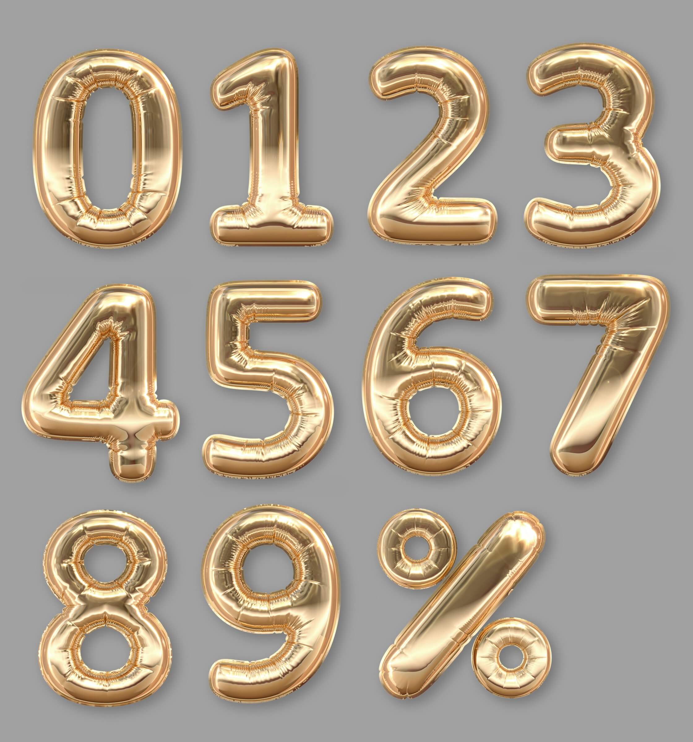 Ballons Numbers - 3D Model by fabiobispo