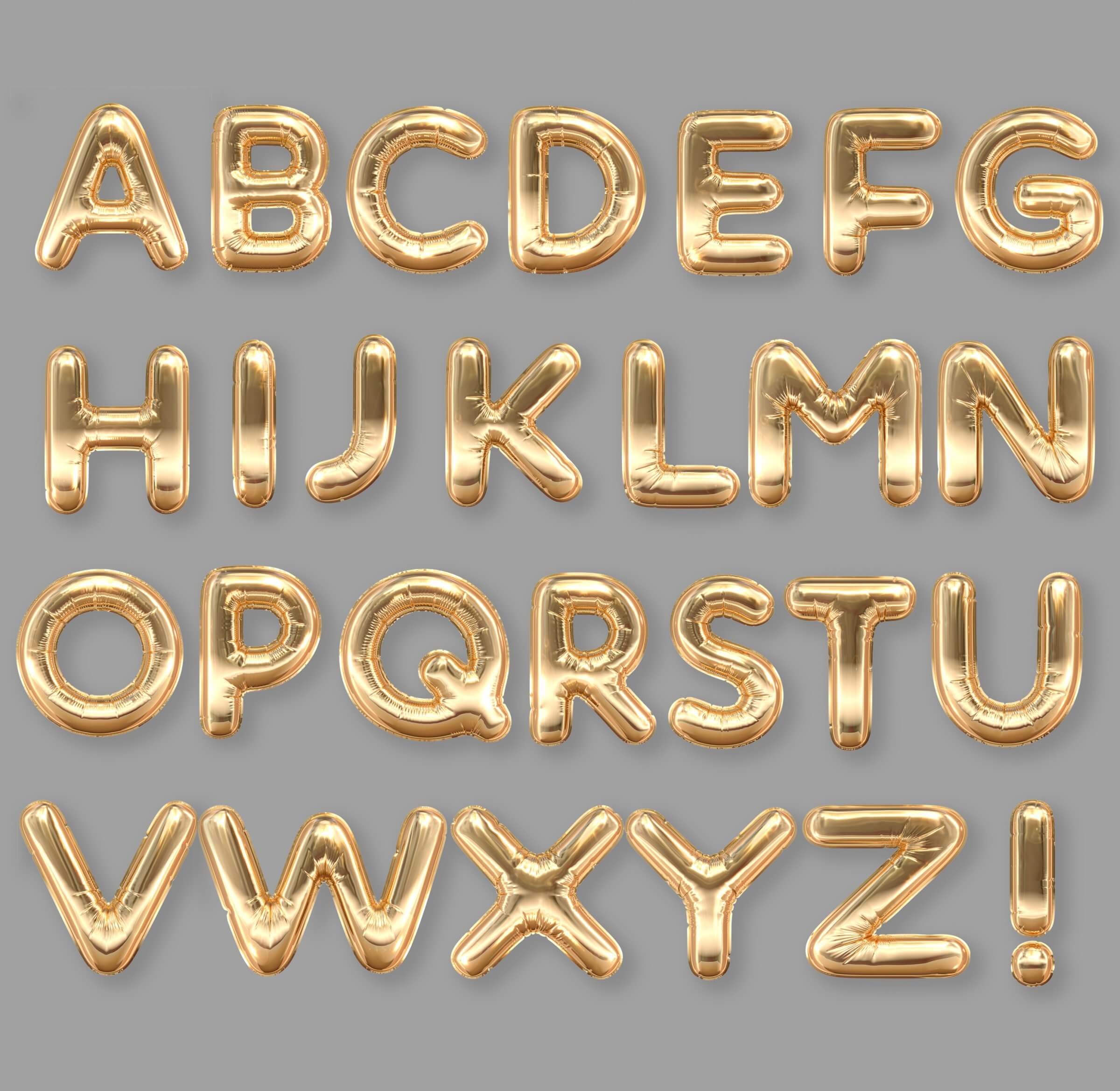 Balloons Alphabet Golden - 3D Model by fabiobispo