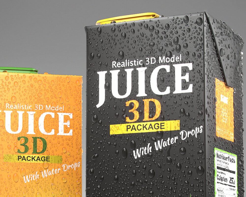 Juice Box 1L Size - 3D Model by fabiobispo