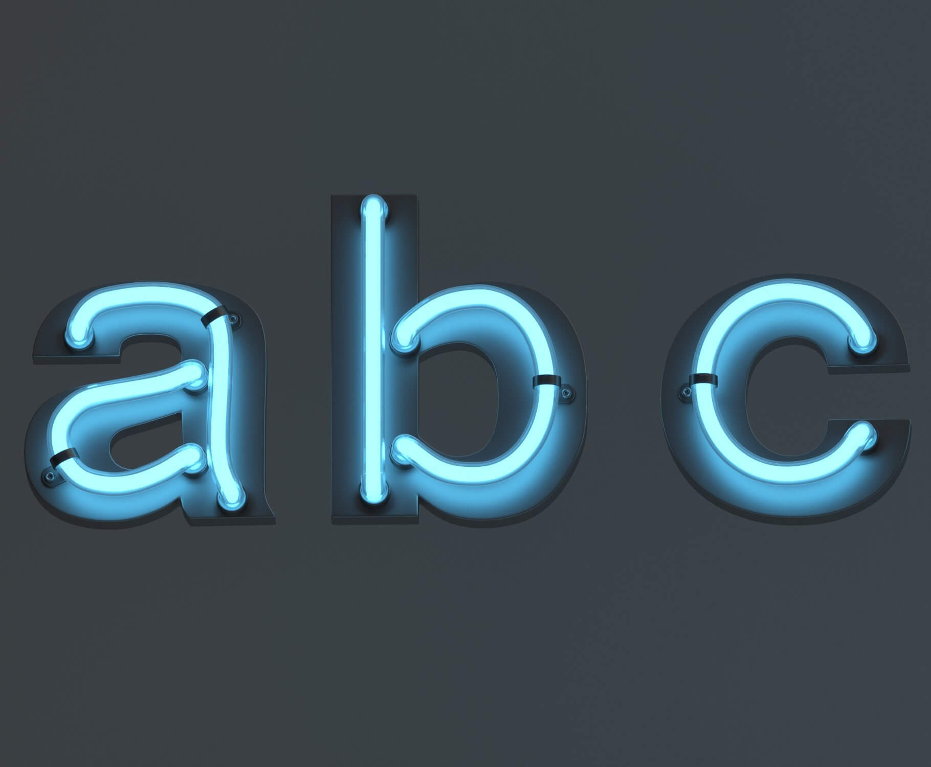 Neon Alphabet - 3D Model by fabiobispo