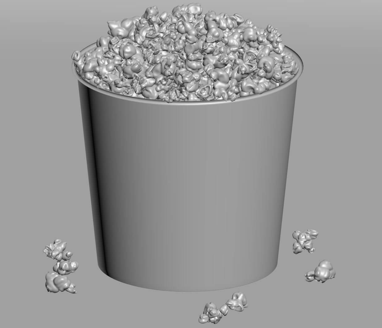 Popcorn Bucket - 3D Model by fabiobispo