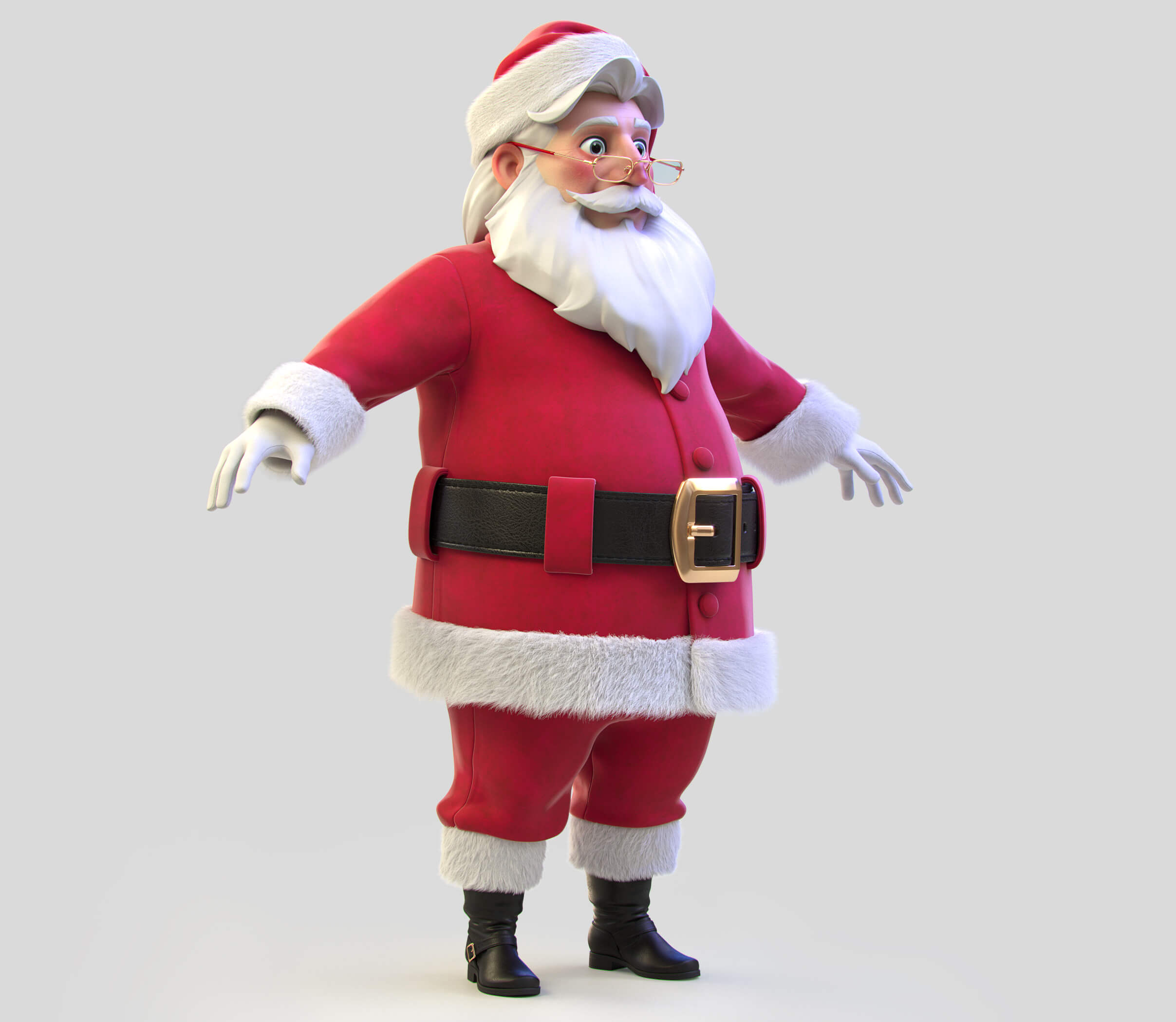Santa Claus Cartoon - 3D Model by fabiobispo