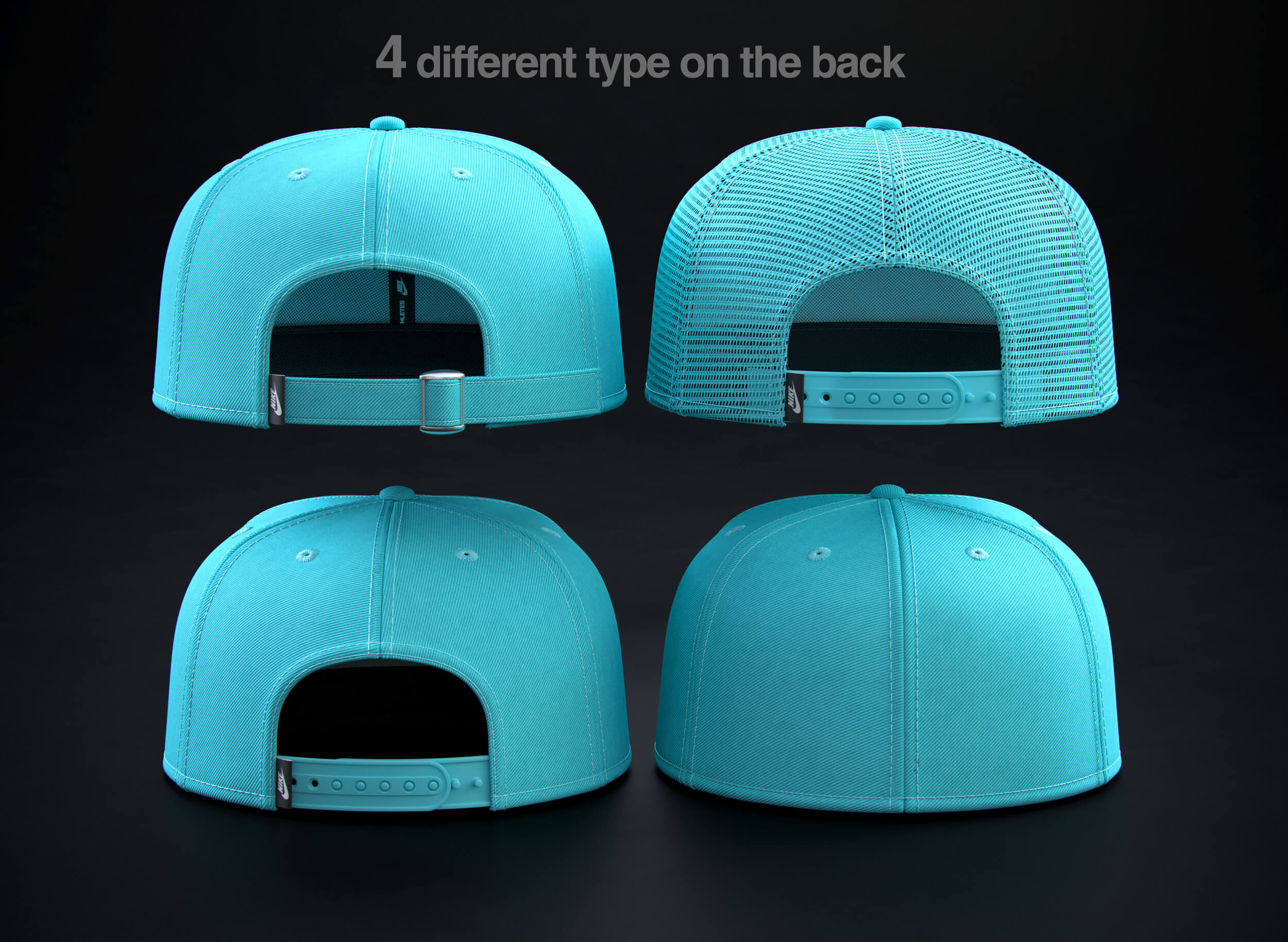 Snapback Cap Blue - 3D Model by fabiobispo