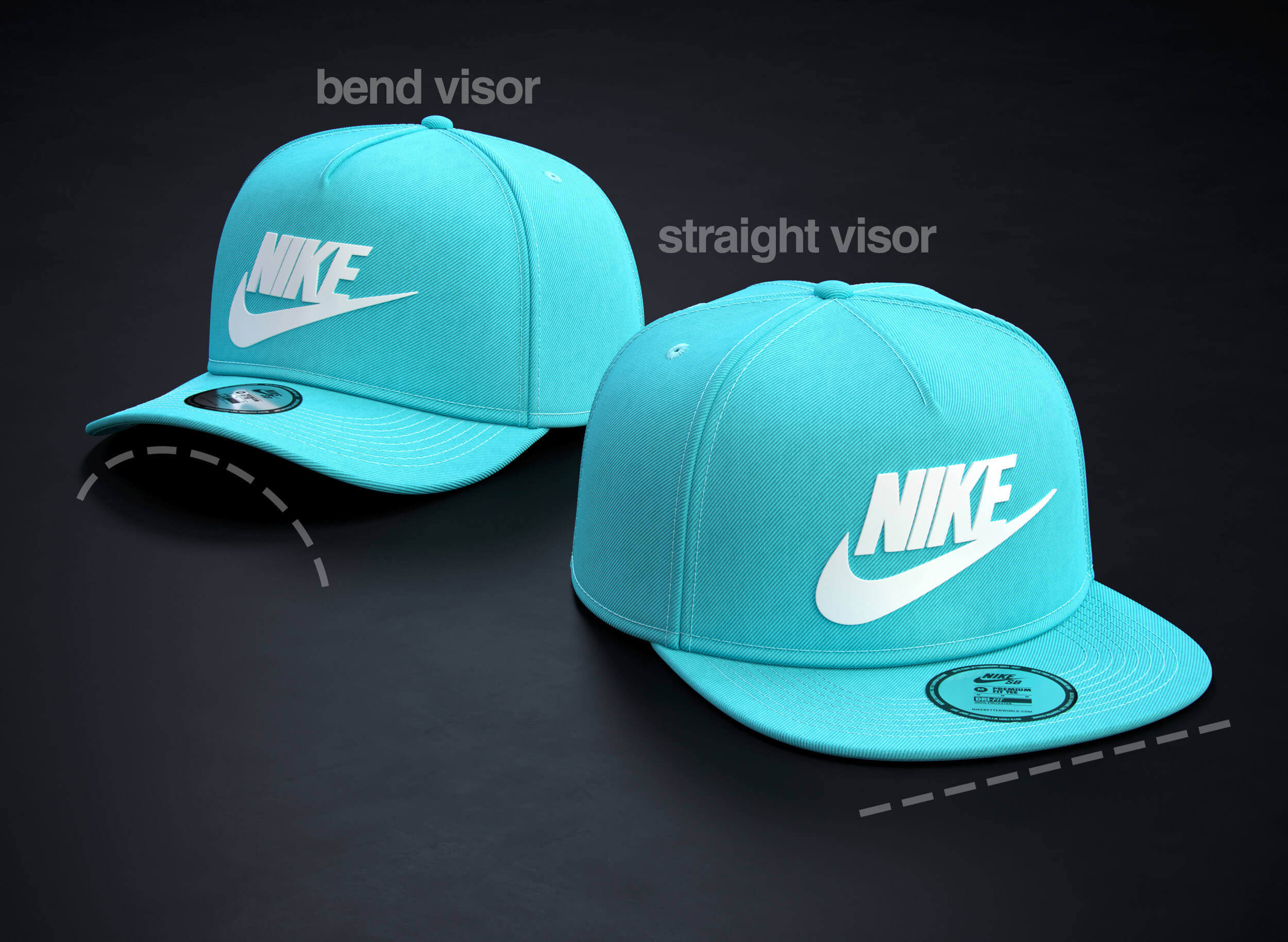 Snapback Cap Blue - 3D Model by fabiobispo