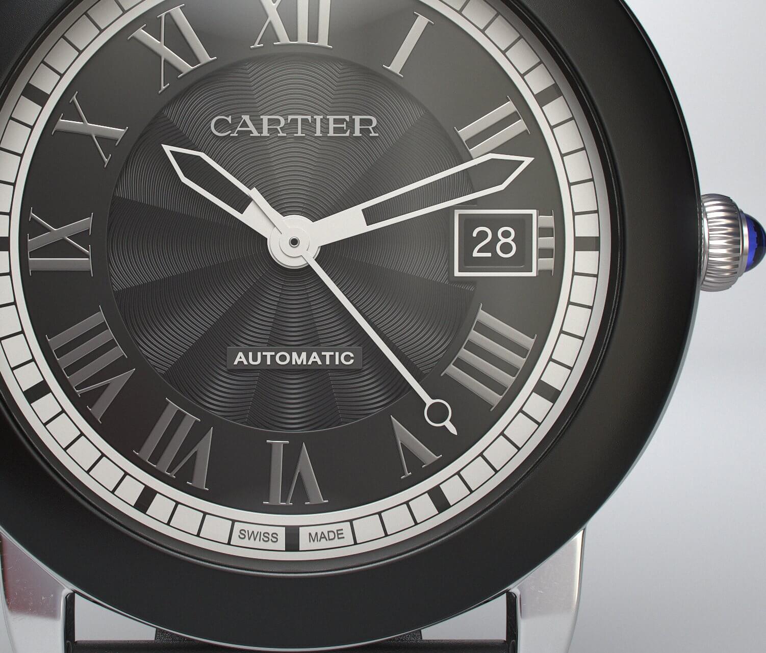 Wristwatch Cartier - 3D Model by fabiobispo