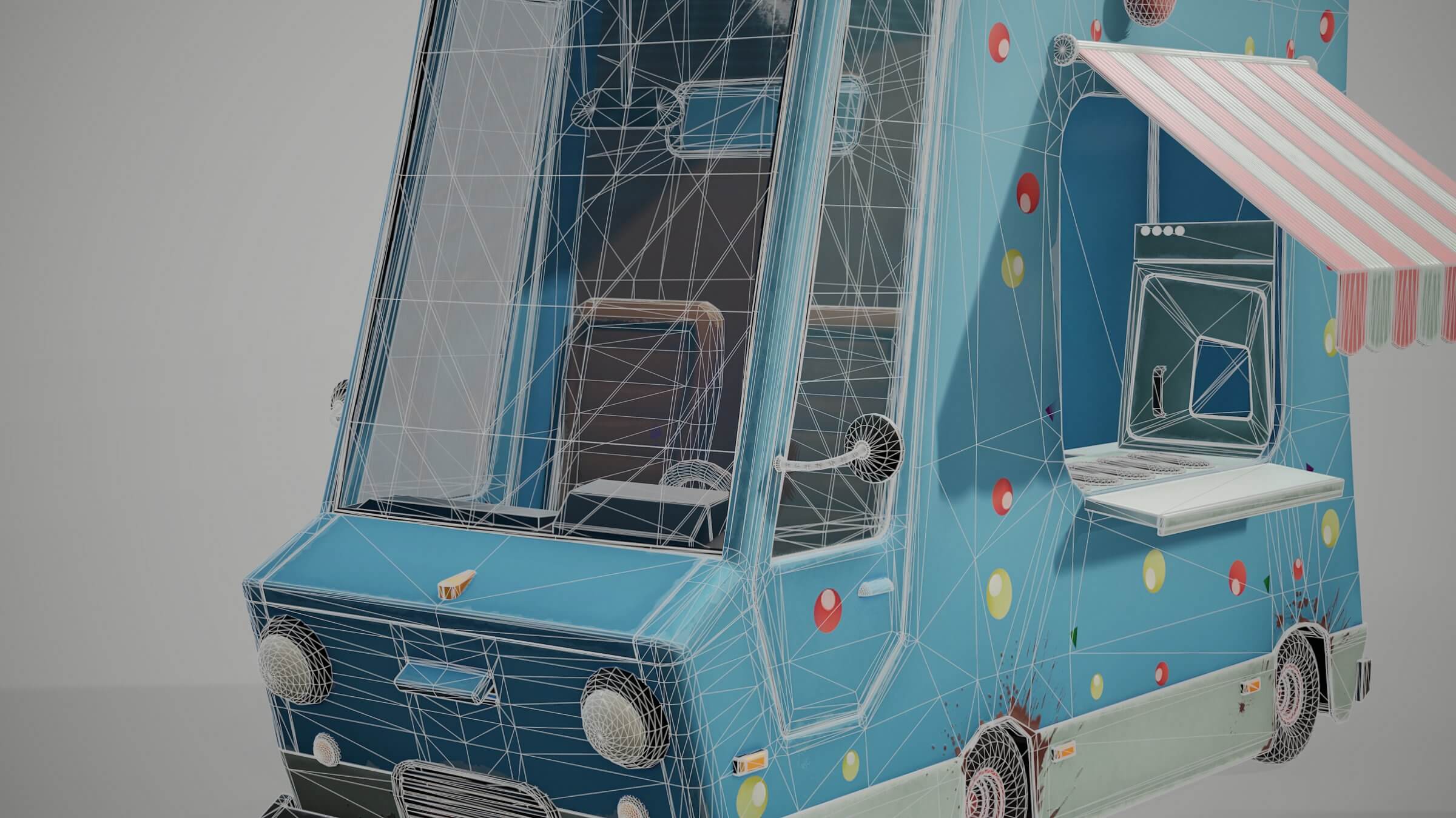Ice Cream Van - 3D Model by Face The Edge