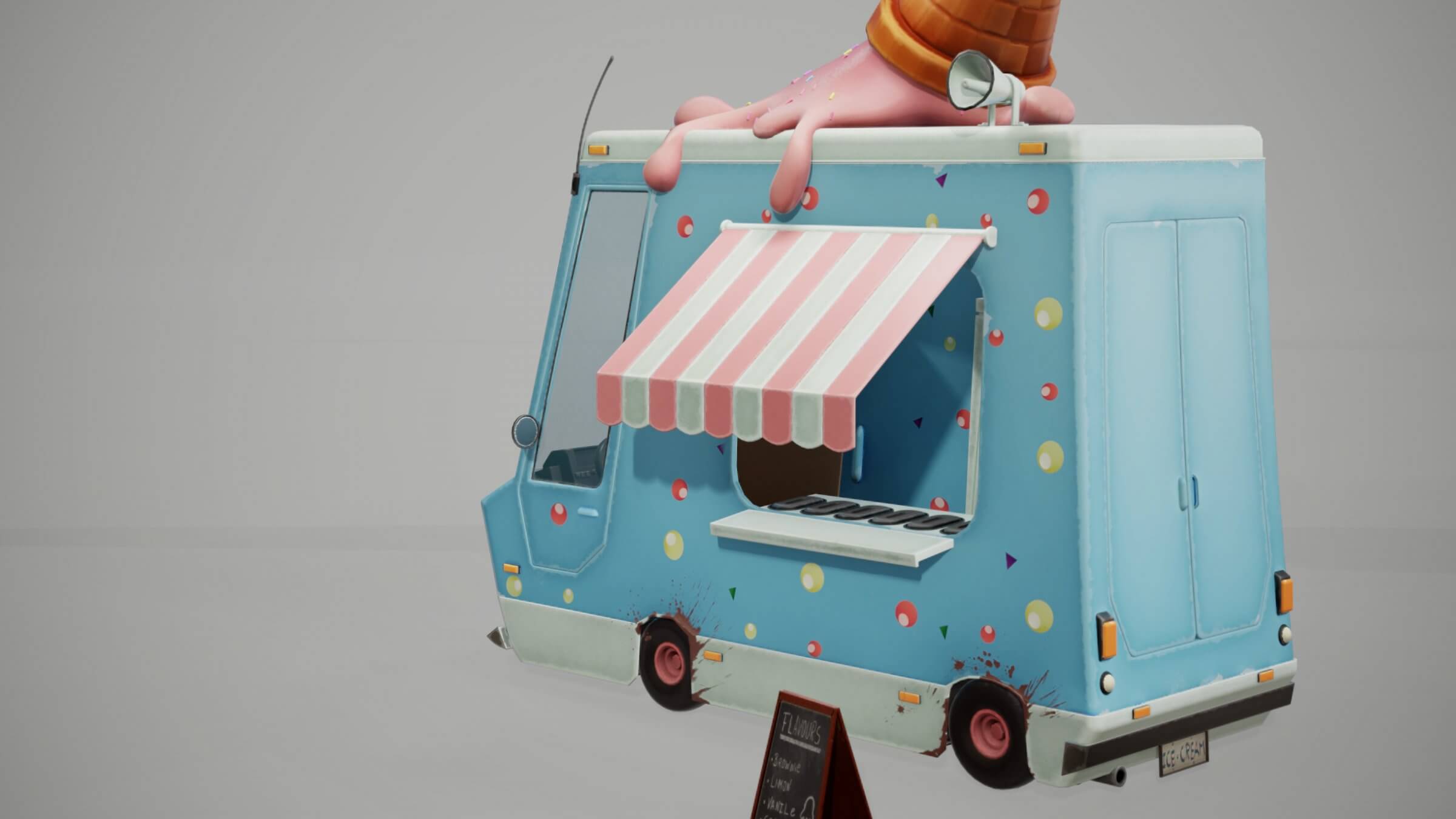 Ice Cream Van - 3D Model by Face The Edge
