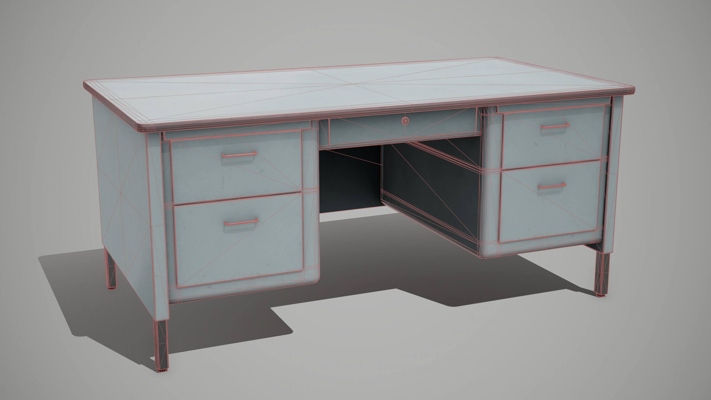 Metal Desk Table - 3D Model by Face The Edge