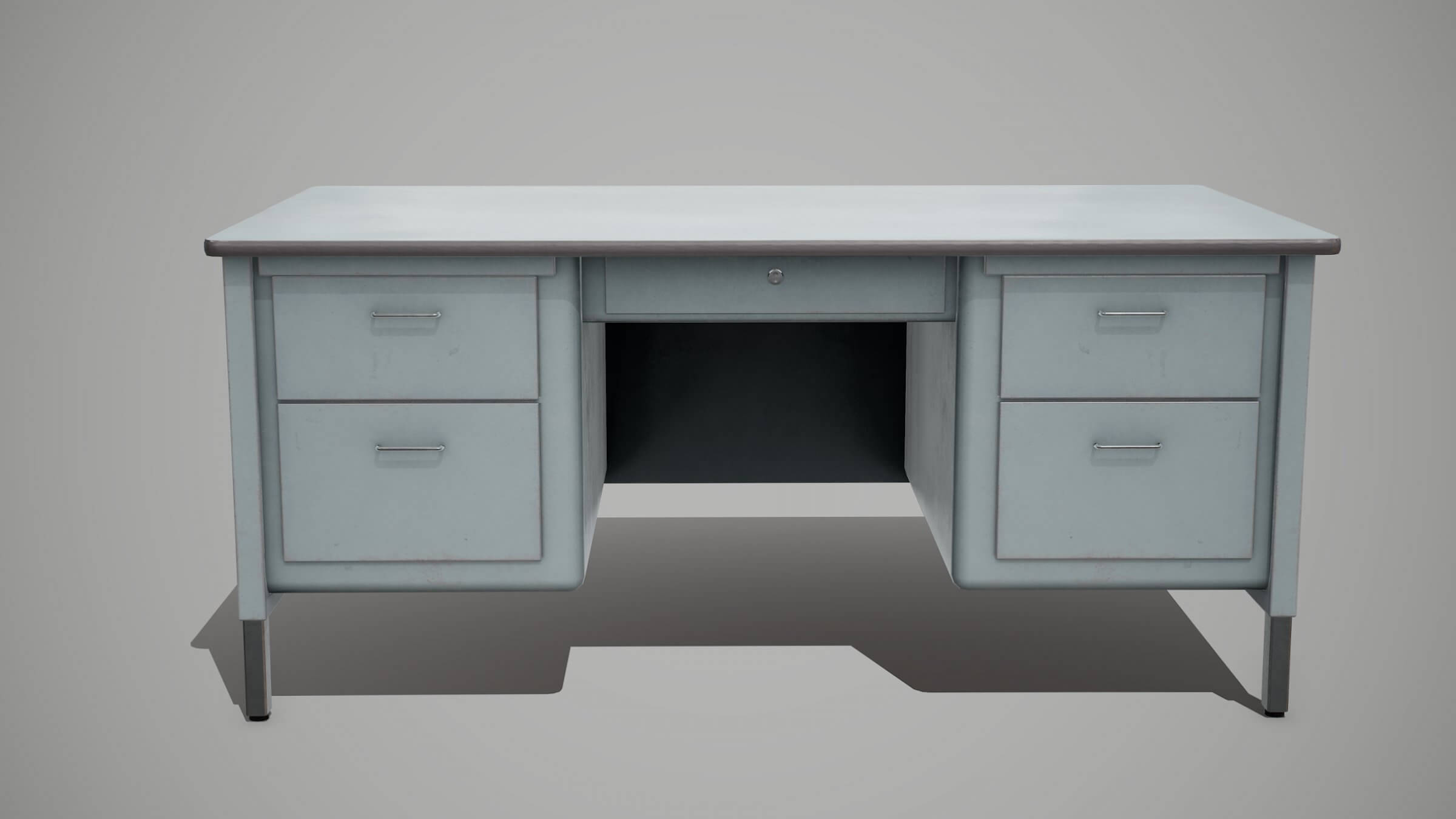 Metal Desk Table - 3D Model by Face The Edge
